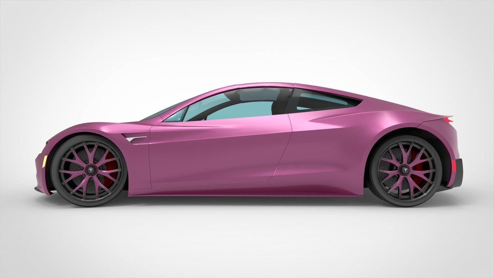 3D model Tesla Roadster 2020 pink VR / AR / low-poly | CGTrader