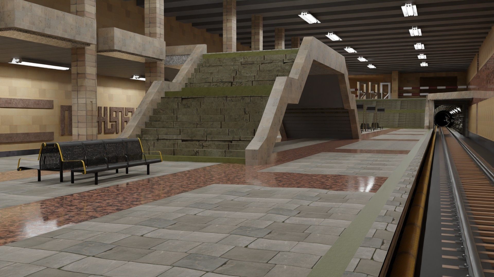 Kyiv Ukraine underground train station Pozniaky 3D model | CGTrader