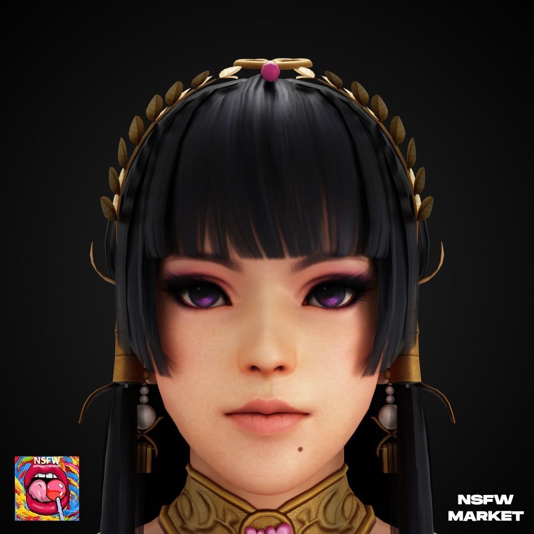 3d Model Exclusive Edition Rigged Character Nyotengu Dare Marina Vr