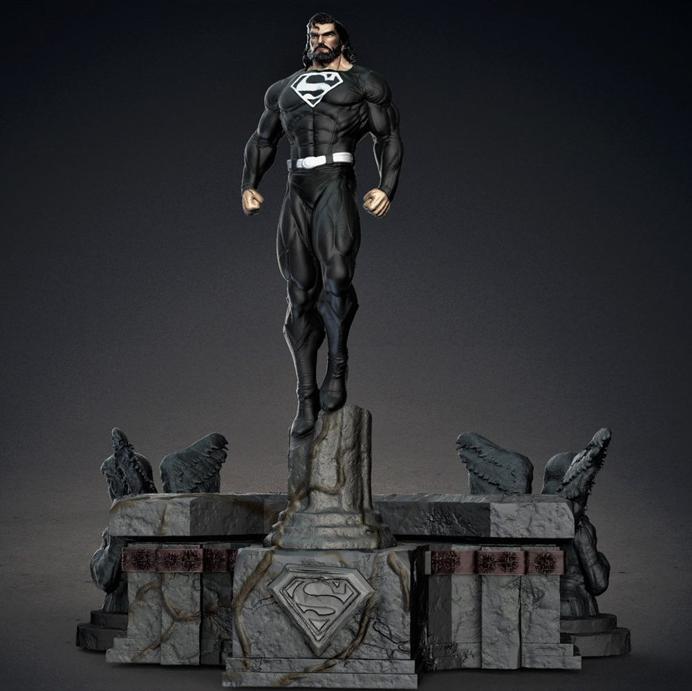 Black Superman 3D Model Ready to Print STL 3D model 3D printable | CGTrader