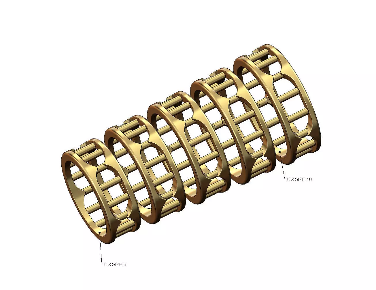 Wire open fashion brand engraving sides band US sizes 6to10 3D model 3D ...