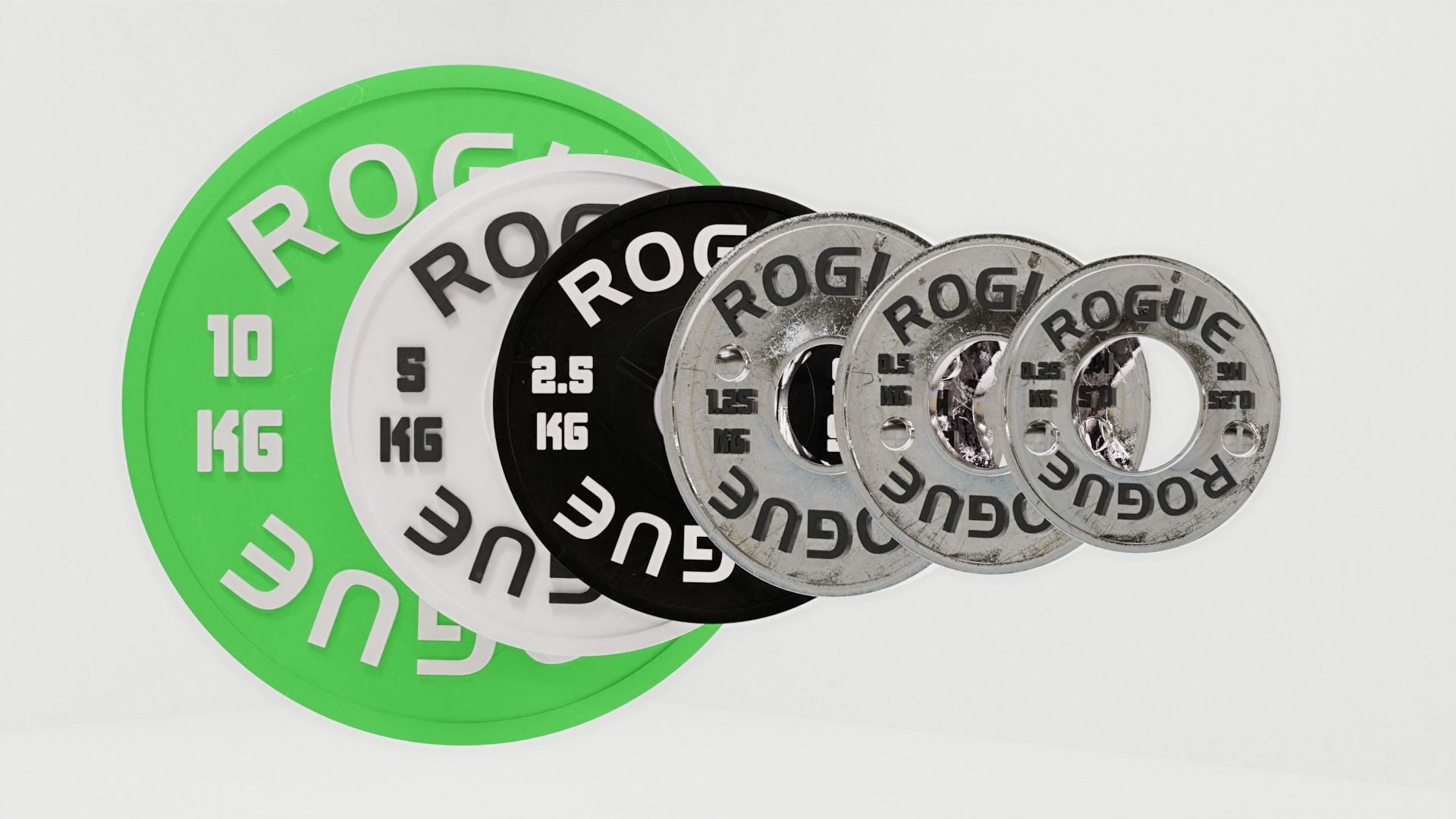 Rogue powerlifting calibrated plates 3D model | CGTrader
