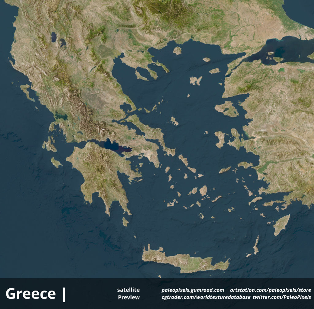 Greece Satellite High resolution Maps and masks Texture | CGTrader