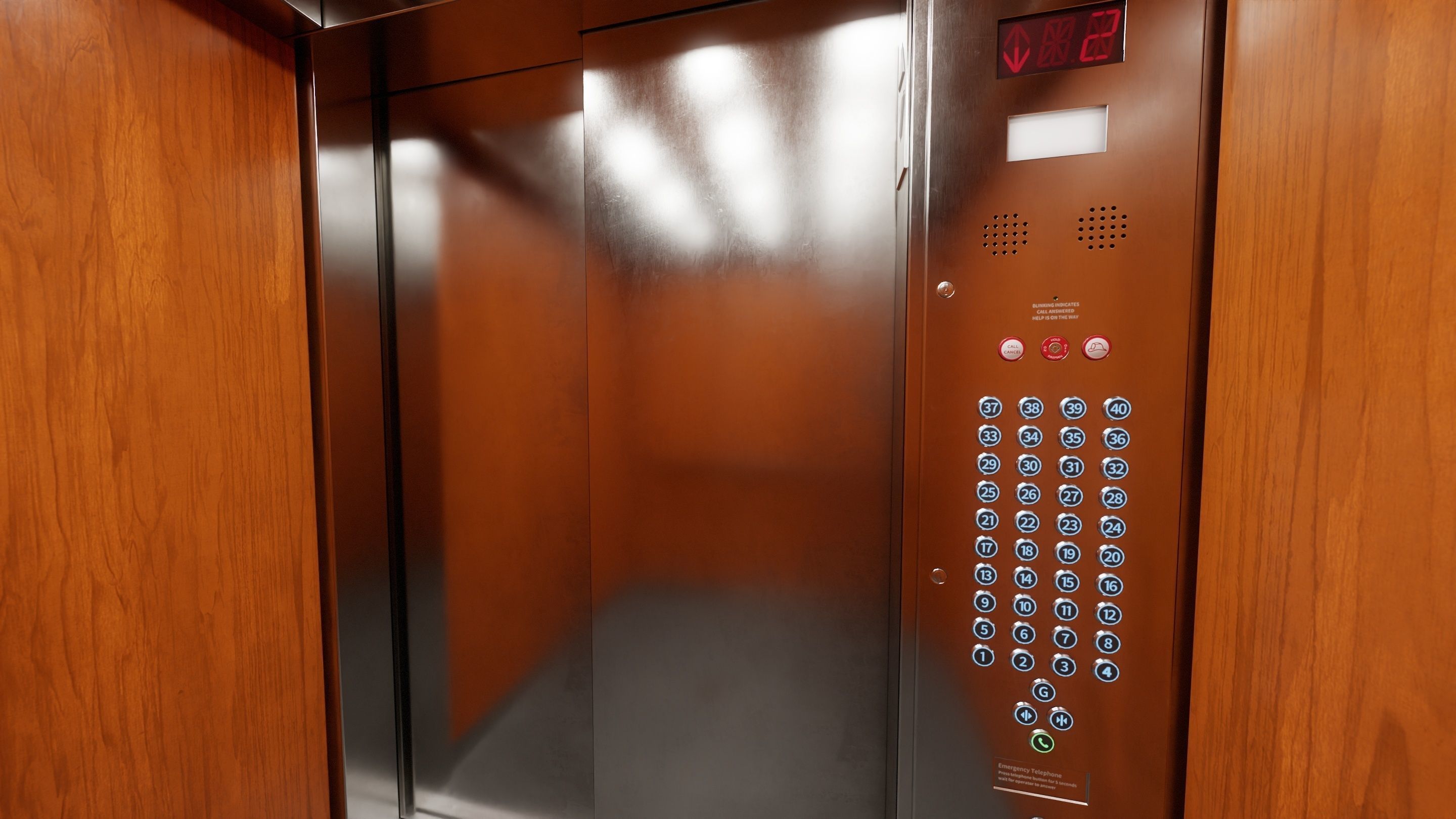 3D model Real-time Elevator Cab Interior VR / AR / low-poly | CGTrader