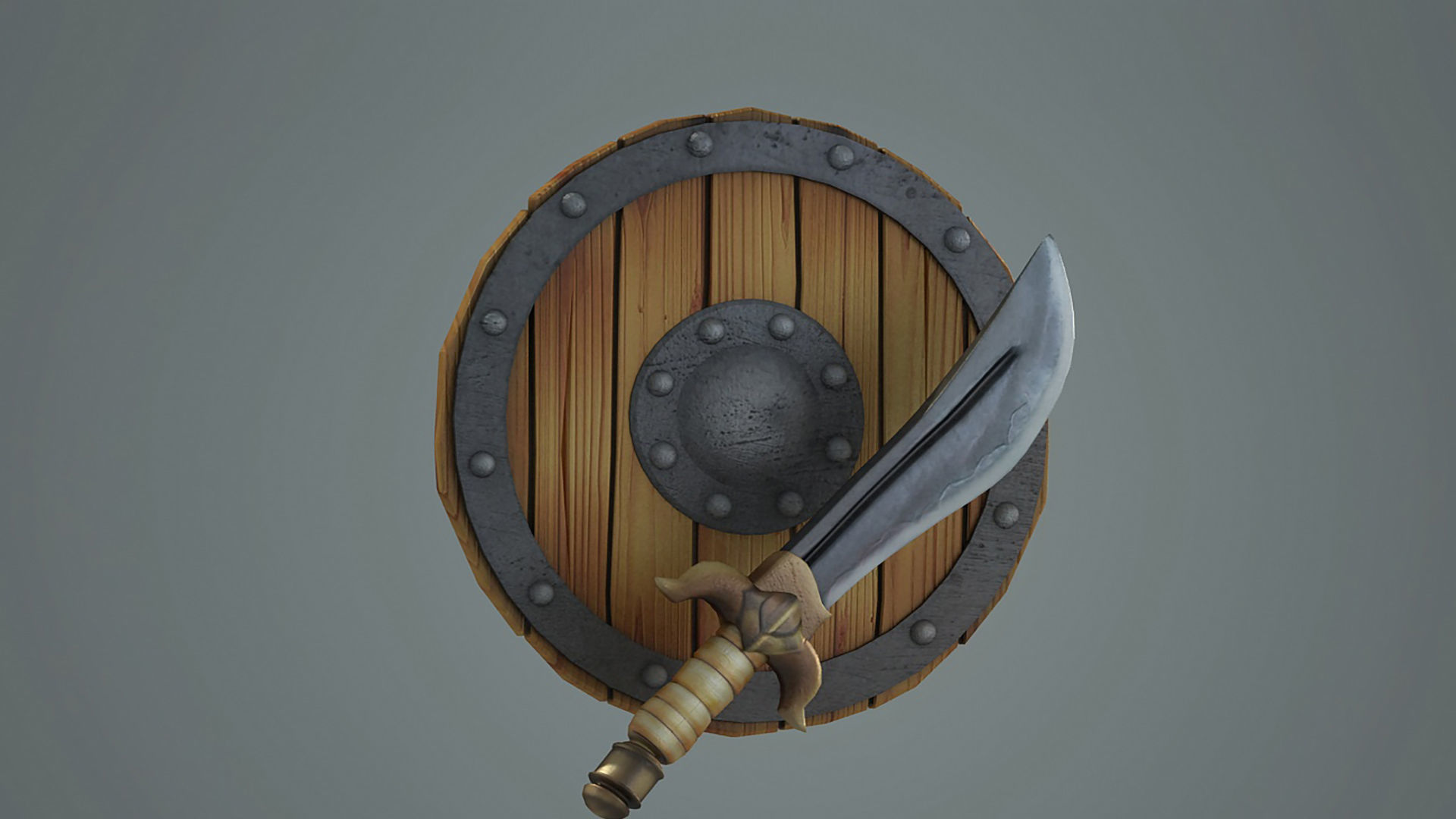 Buckler ancient sword Scimitar cold 3D model | CGTrader