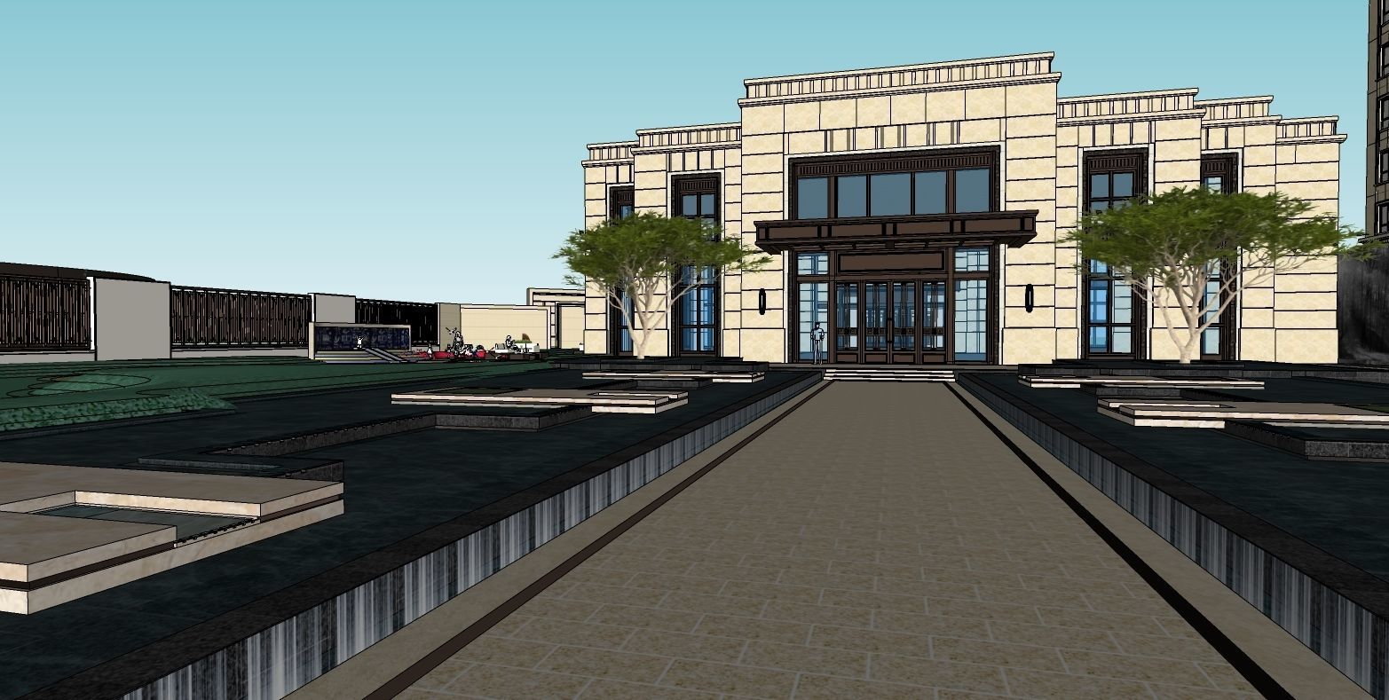 Residential Building Landscape Sketchup Model 3D model | CGTrader