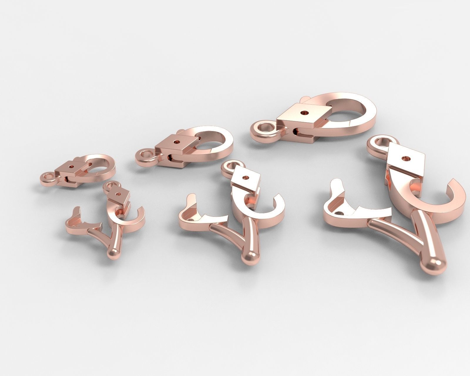 Jewelry rhombus lock Carbine fastener Lobster shaped hook 3D model 3D ...