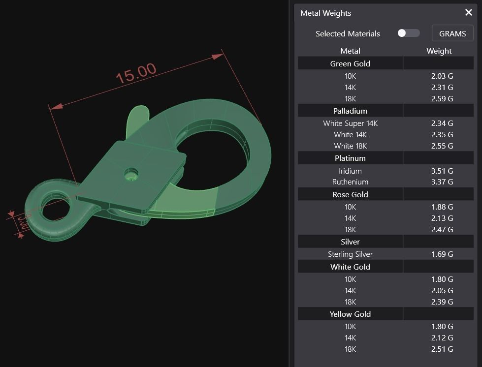 Jewelry rhombus lock Carbine fastener Lobster shaped hook 3D model 3D ...