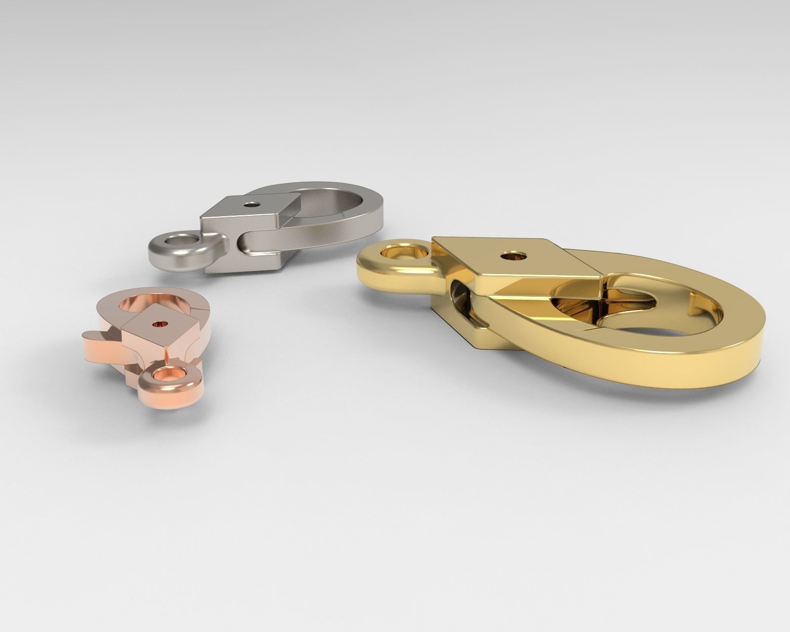 Jewelry rhombus lock Carbine fastener Lobster shaped hook 3D model 3D ...