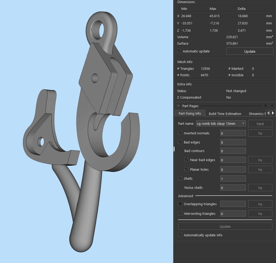 Jewelry rhombus lock Carbine fastener Lobster shaped hook 3D model 3D printable | CGTrader