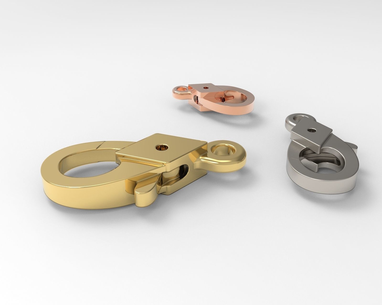 Jewelry rhombus lock Carbine fastener Lobster shaped hook 3D model 3D ...