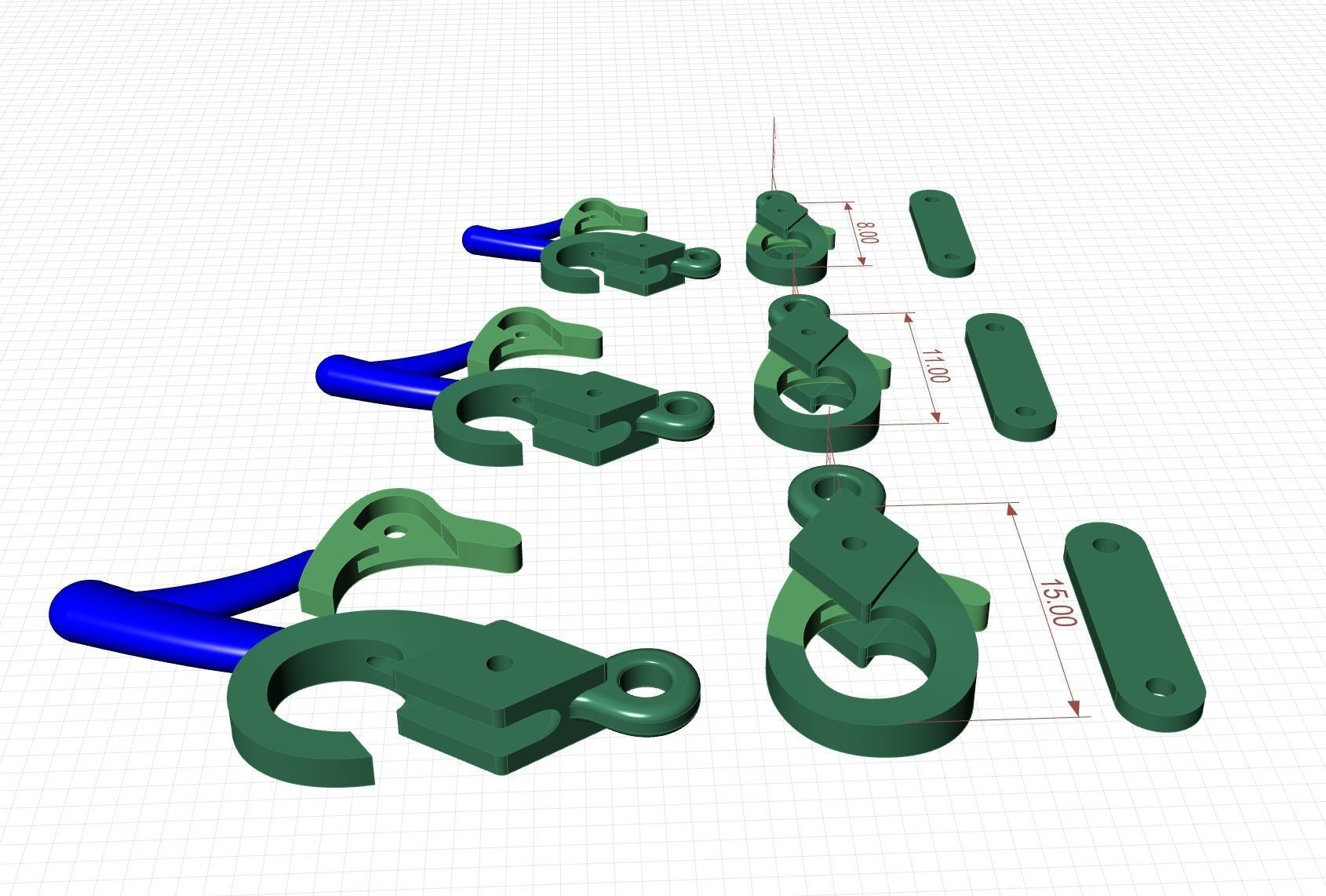 Jewelry rhombus lock Carbine fastener Lobster shaped hook 3D model 3D ...