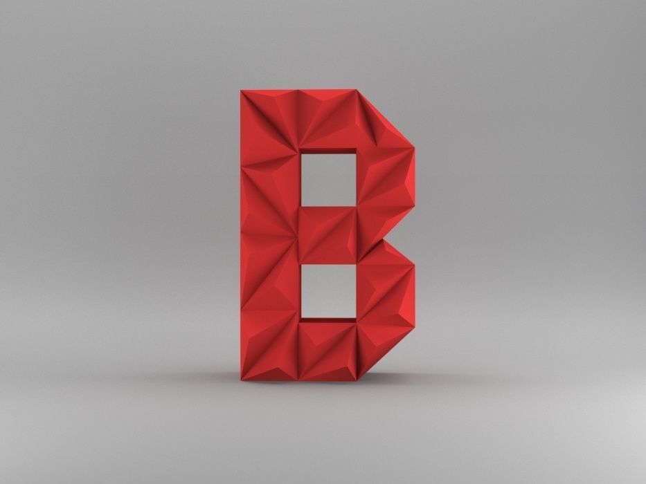 Low poly origami geometric 3d letter ready to print 3D model 3D model ...
