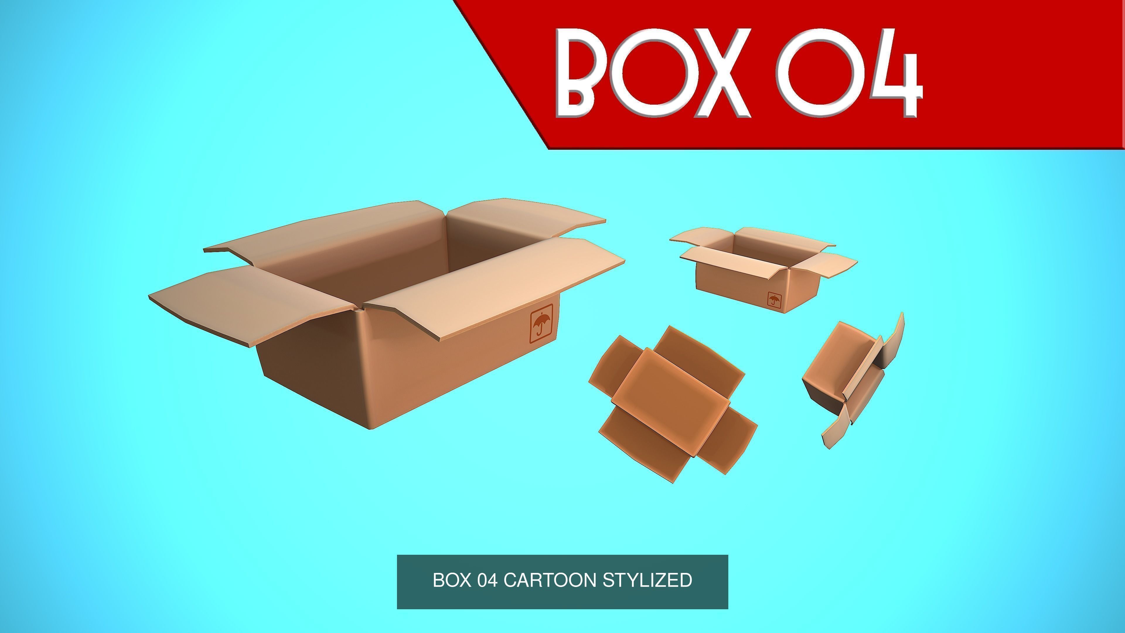 3D Model Collection BOXES CARTOON STYLIZED VR / AR / low-poly | CGTrader