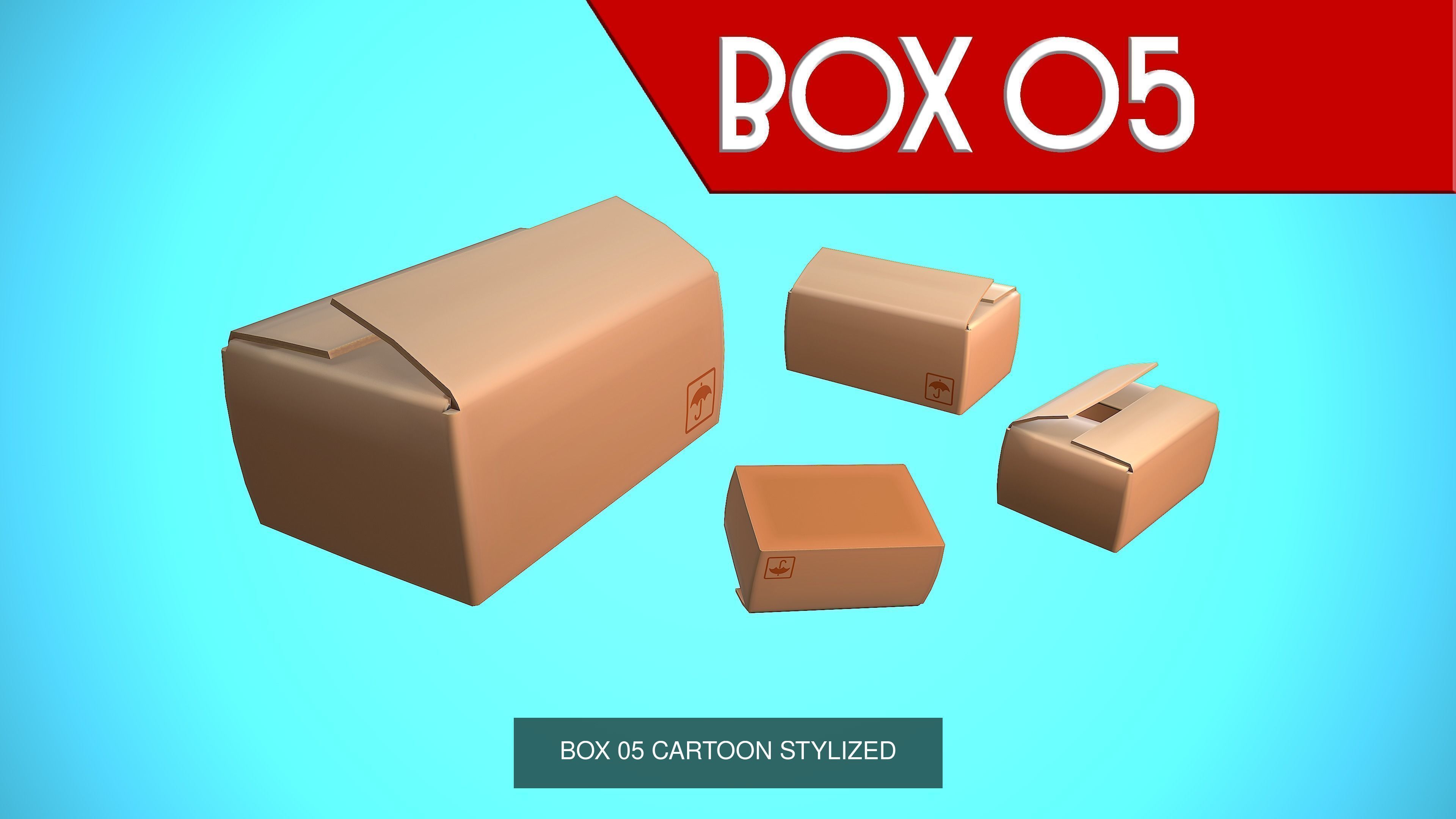 3D Model Collection BOXES CARTOON STYLIZED VR / AR / low-poly | CGTrader