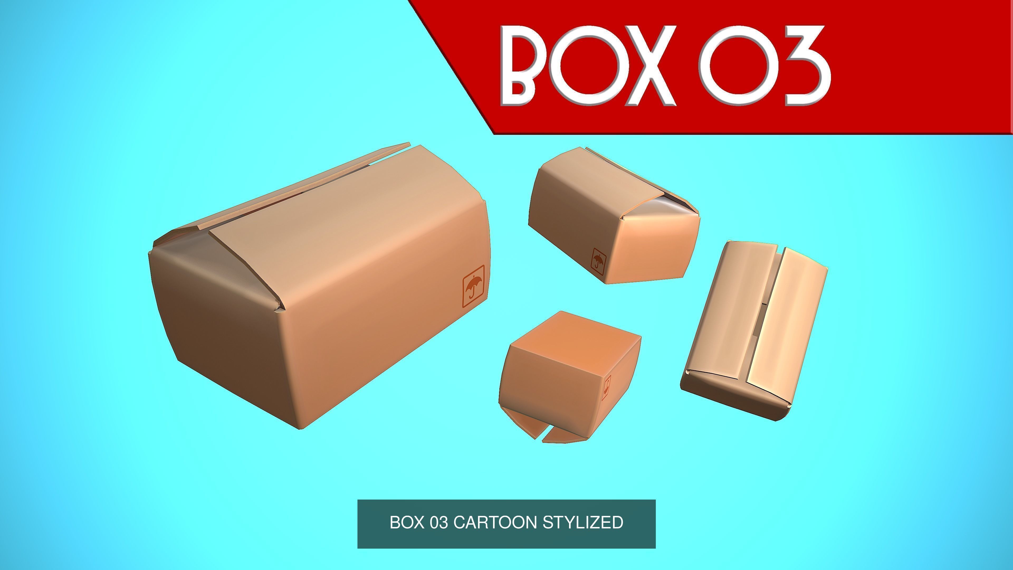 3D Model Collection BOXES CARTOON STYLIZED VR / AR / low-poly | CGTrader