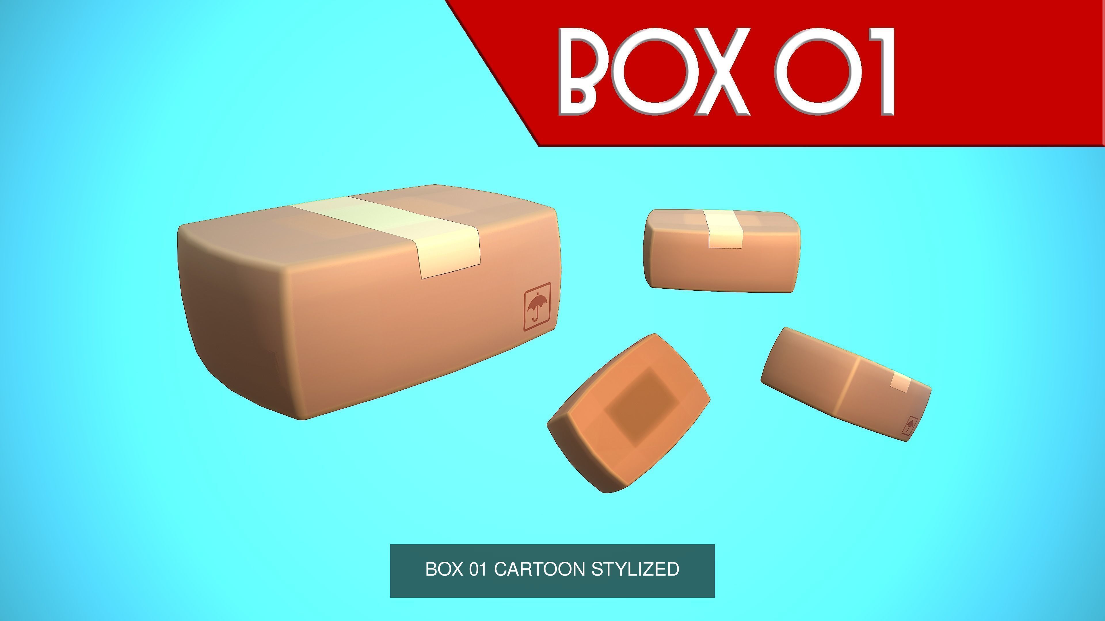 3D Model Collection BOXES CARTOON STYLIZED VR / AR / low-poly | CGTrader