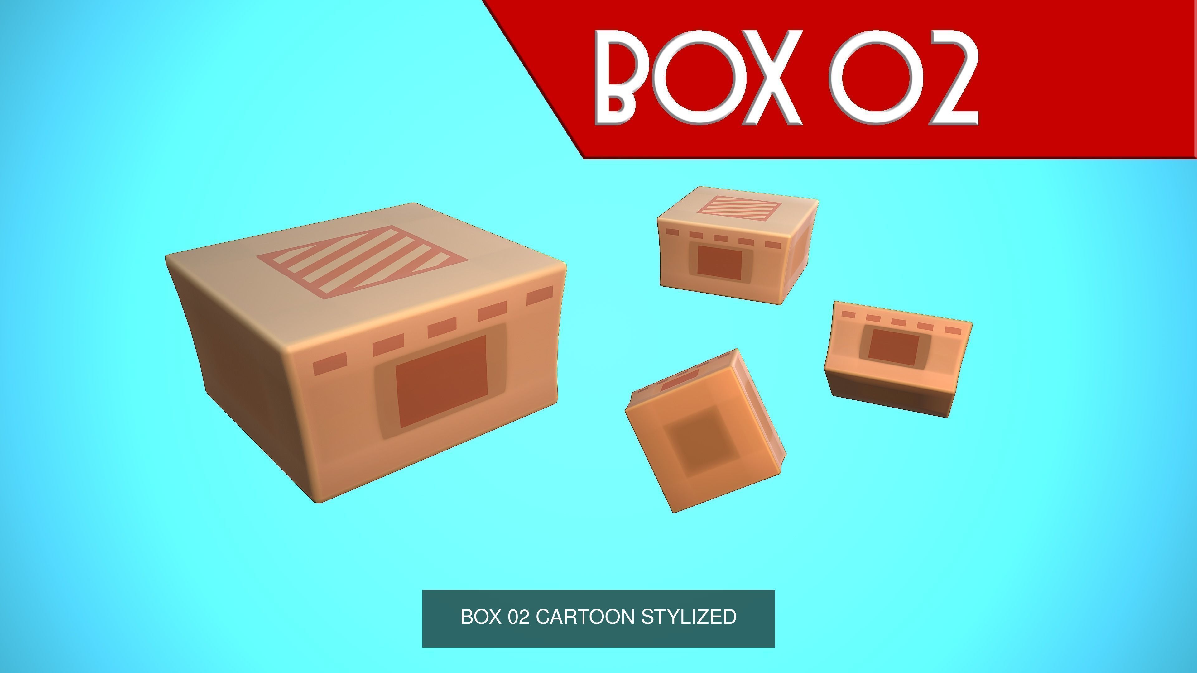 3D Model Collection BOXES CARTOON STYLIZED VR / AR / low-poly | CGTrader