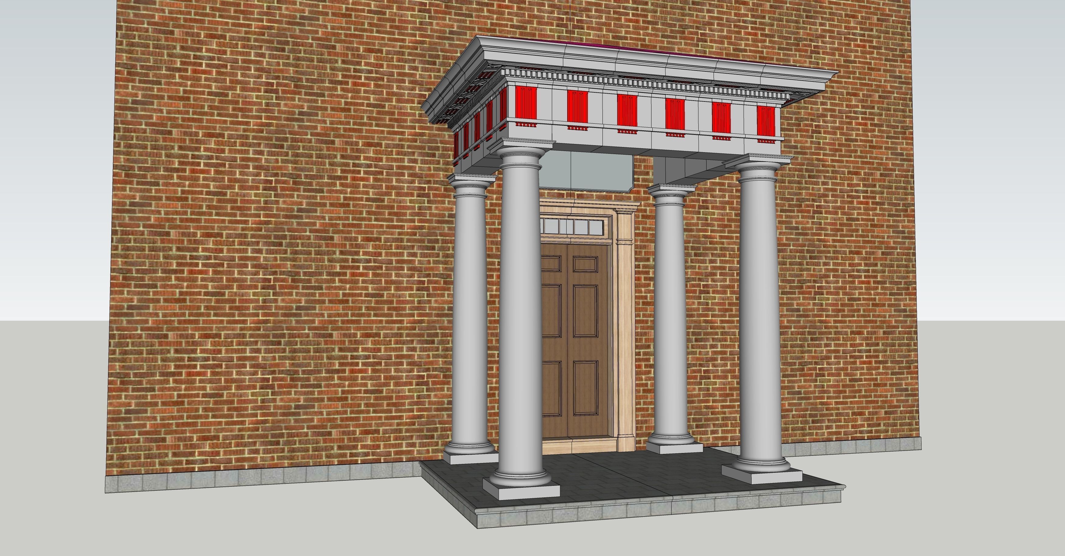 Portico Entrance Porch Door Surround with Doric Column 3D model 3D ...