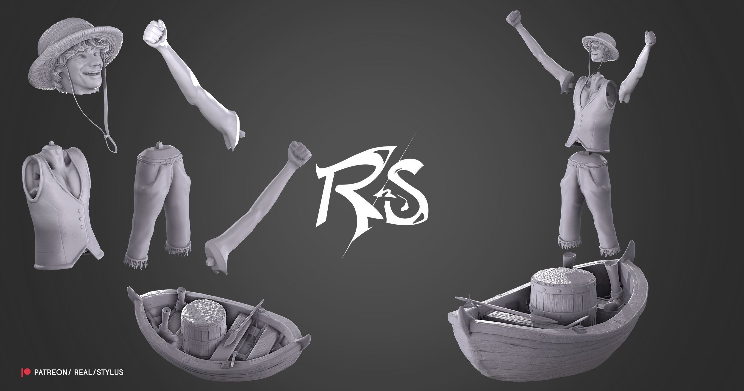 Luffy Live Action - 3D Print - One Piece Realistic 3D model 3D ...