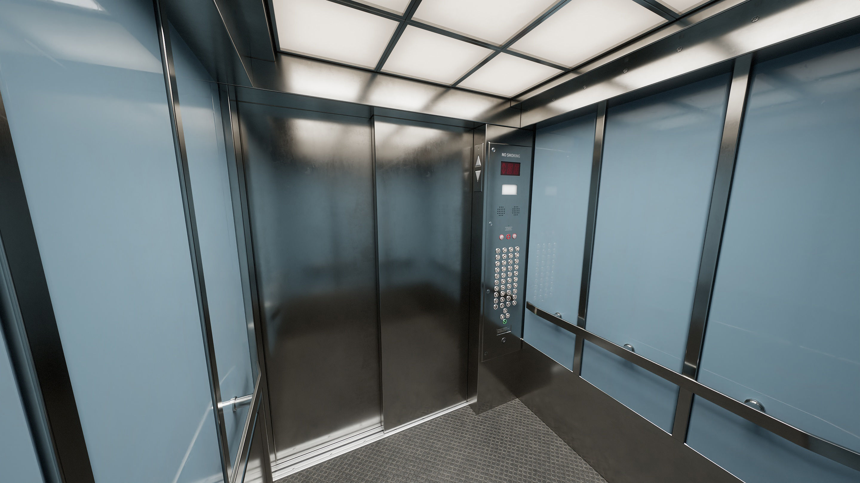 3D model Real-time Elevator Cab Interior 02 VR / AR / low-poly | CGTrader