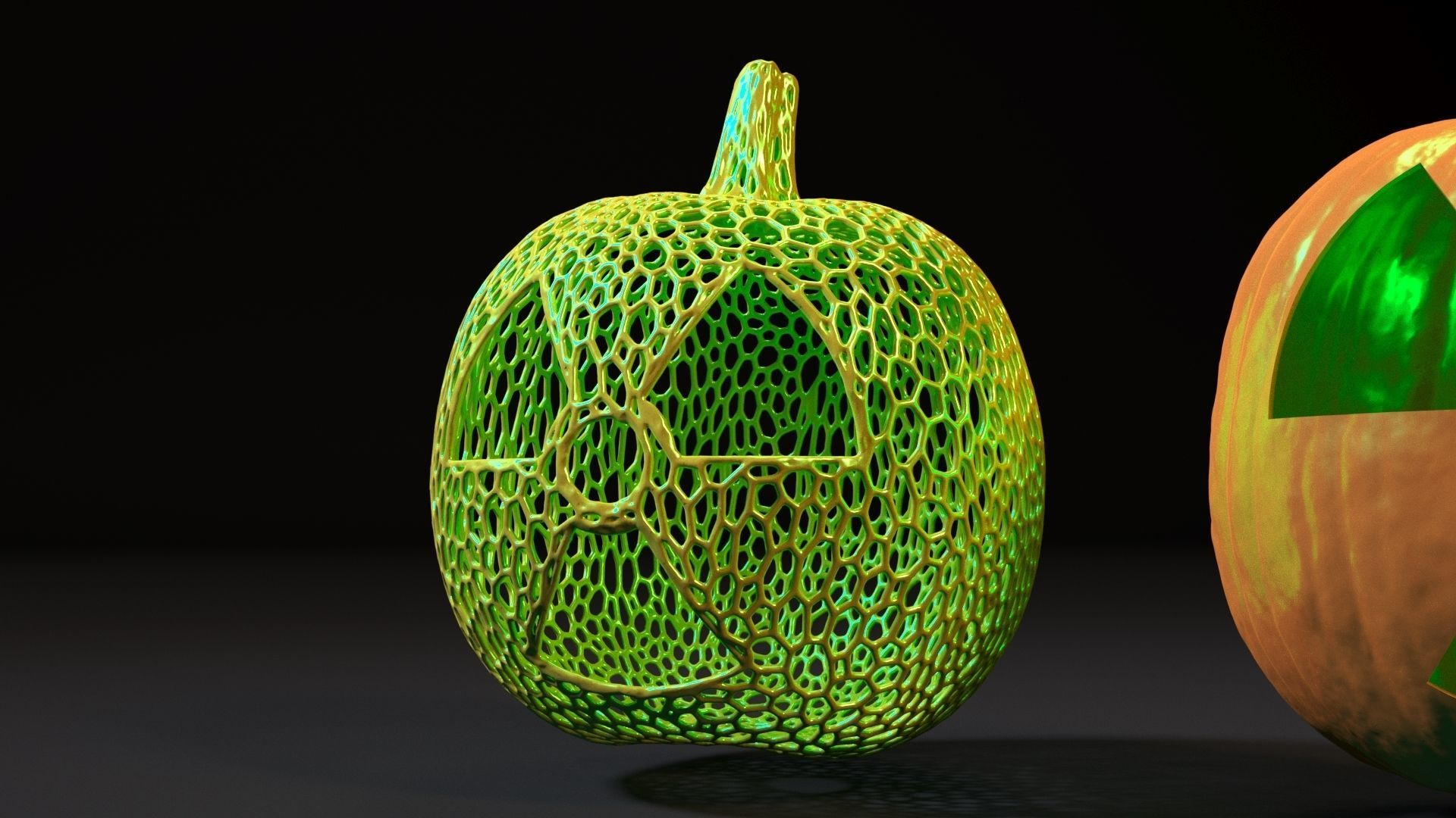 Radioactive pumpkin 3D model 3D printable | CGTrader