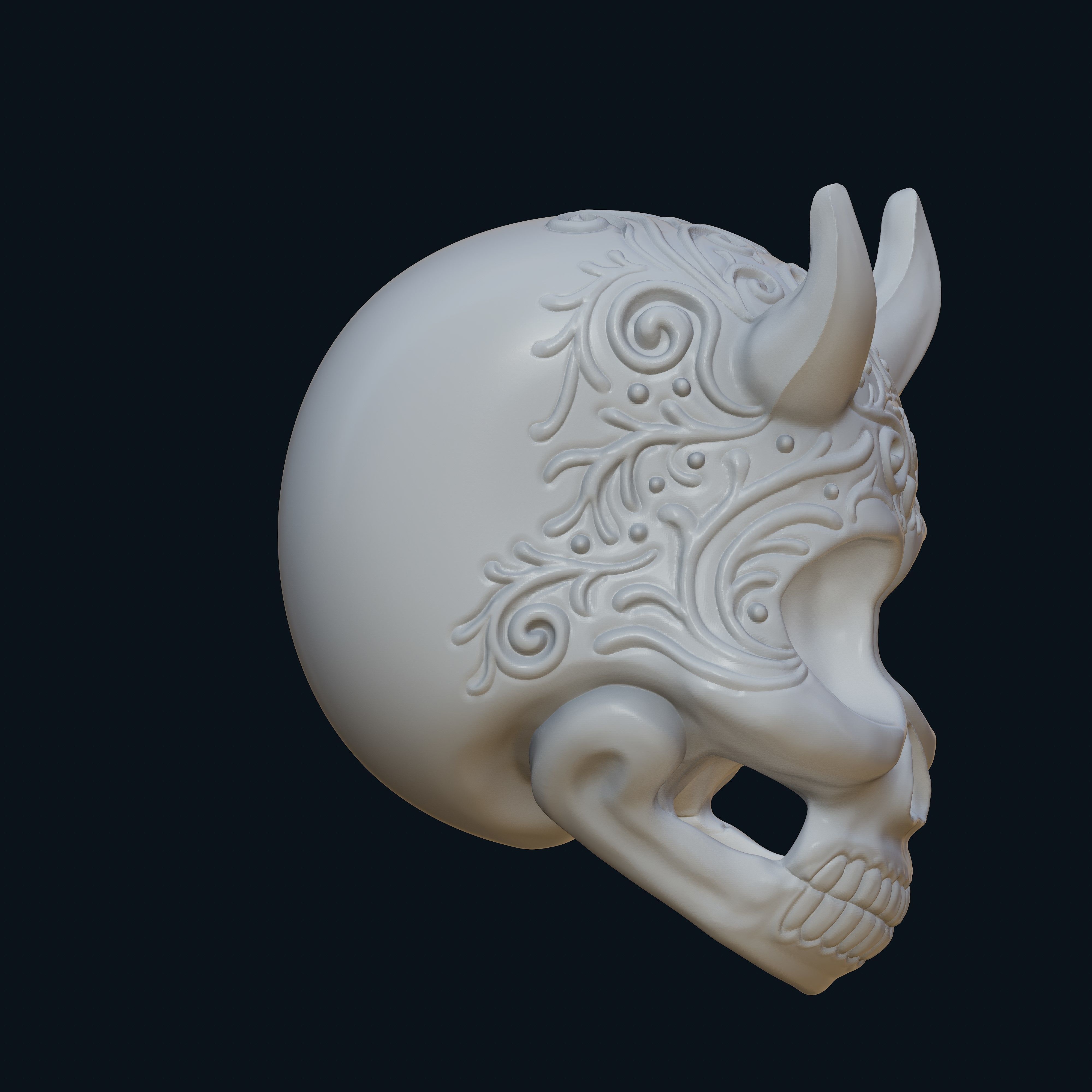 Skull Carved 01 3D model 3D printable | CGTrader