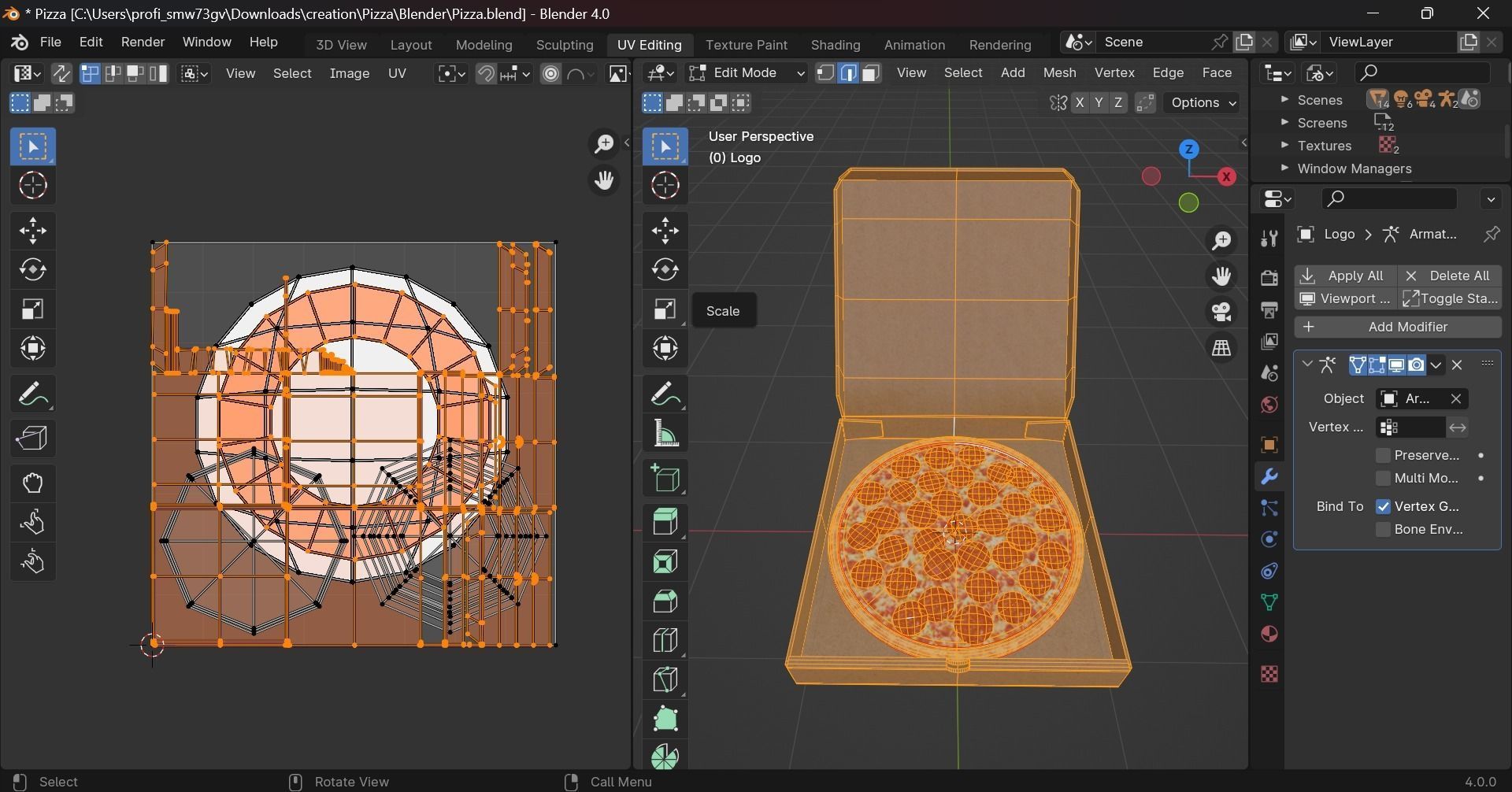 Pizza free VR / AR / low-poly 3D model animated rigged | CGTrader