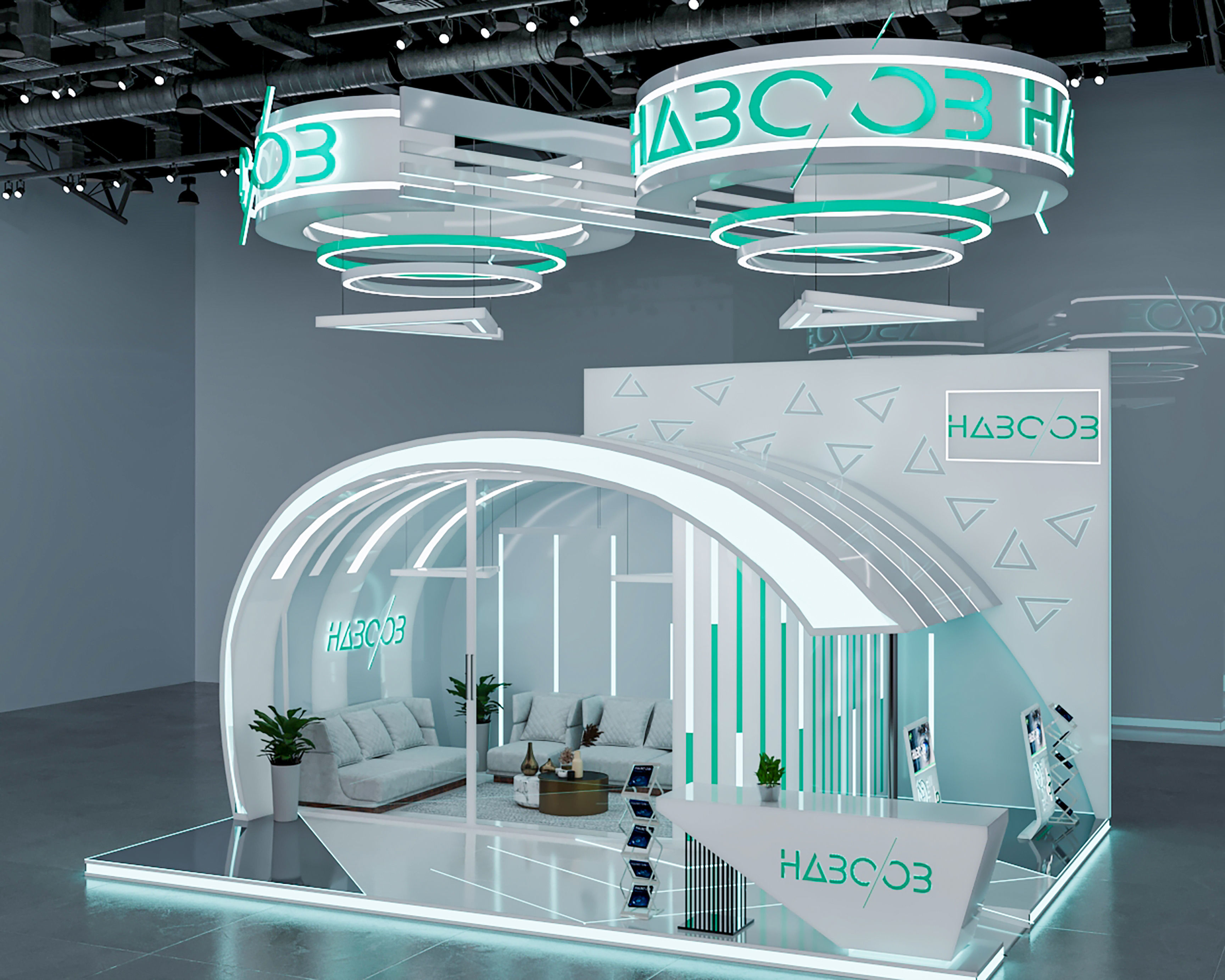 booth 6x8 three side open and one side close 3D model | CGTrader