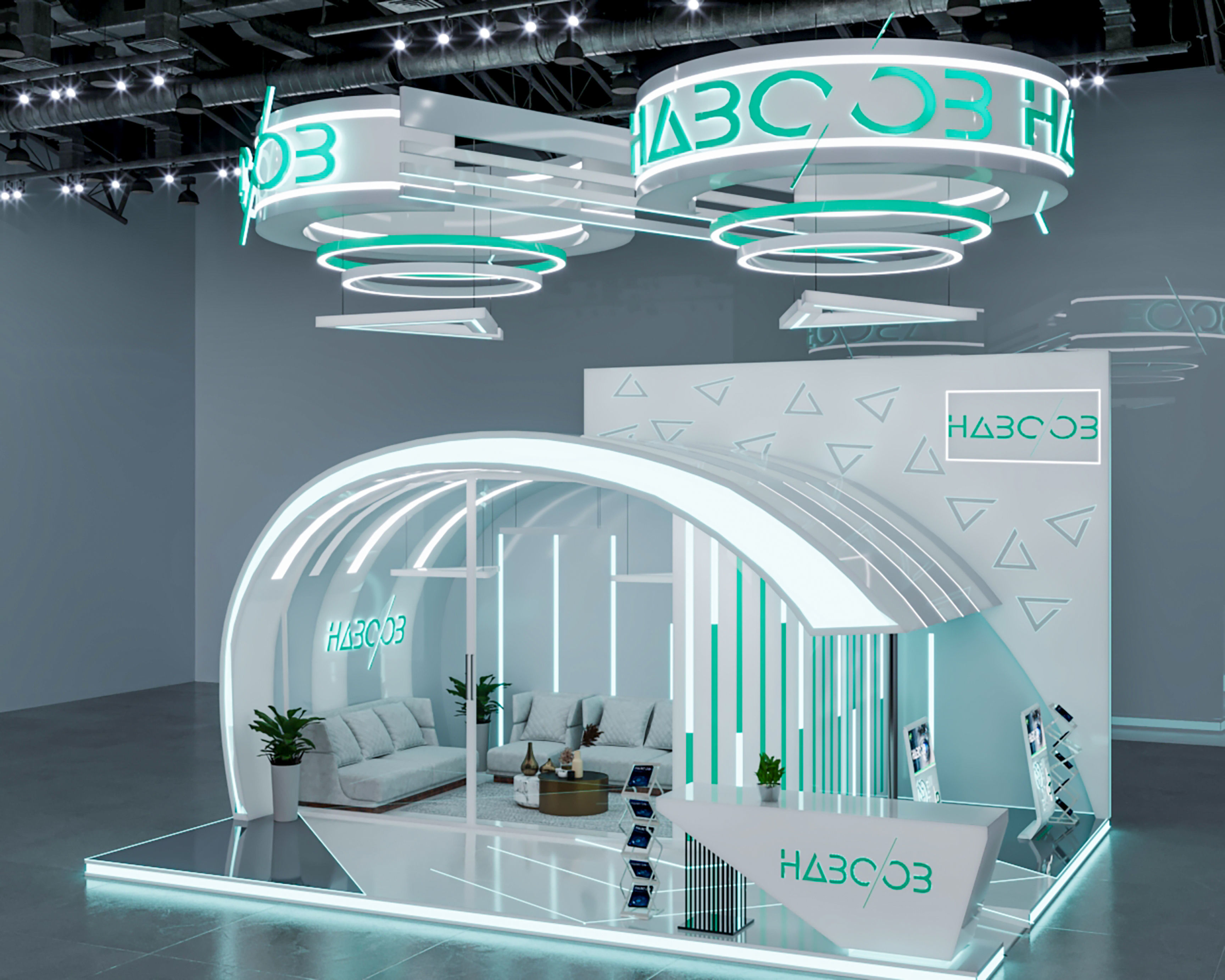 booth 6x8 three side open and one side close 3D model rigged | CGTrader