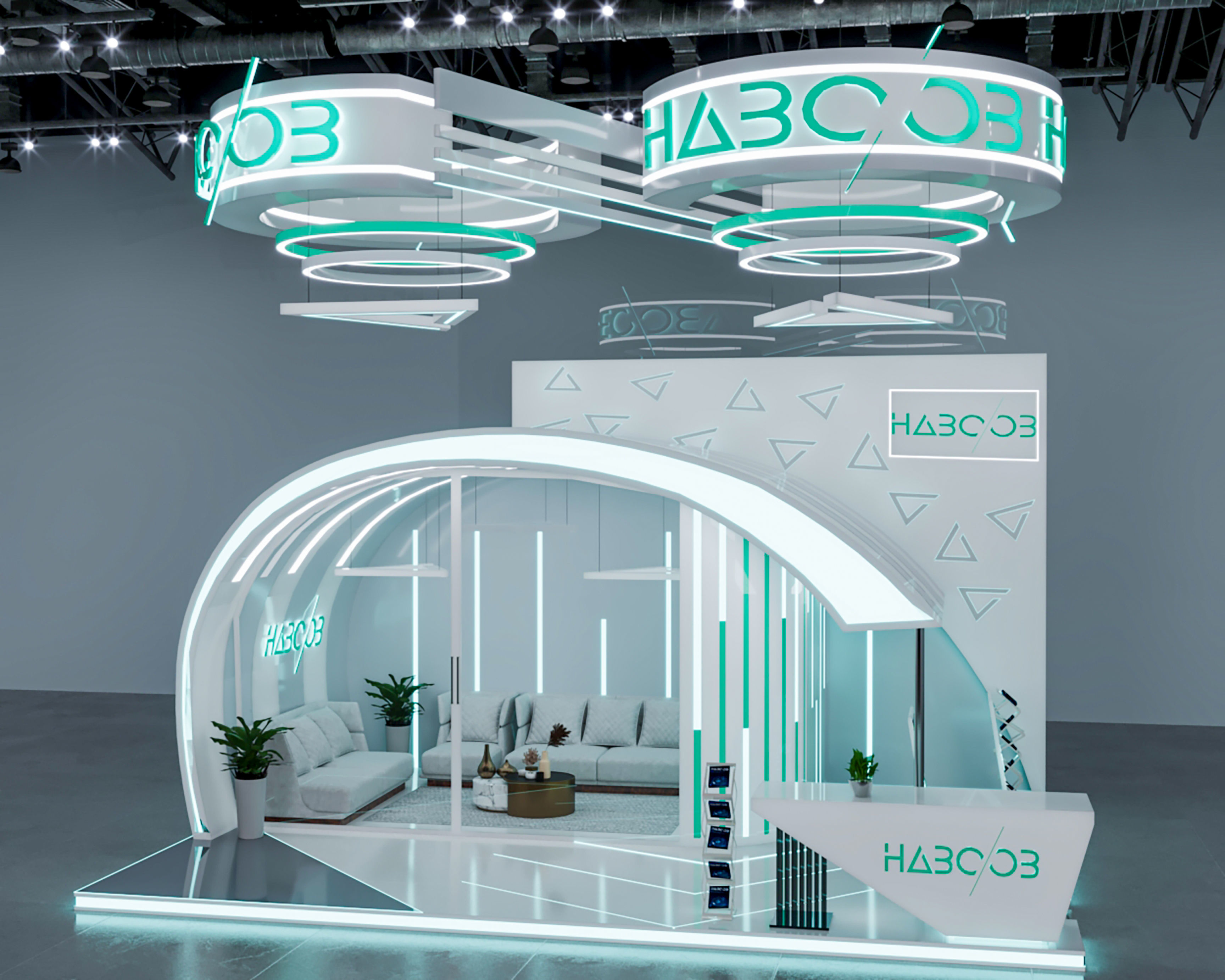 booth 6x8 three side open and one side close 3D model | CGTrader