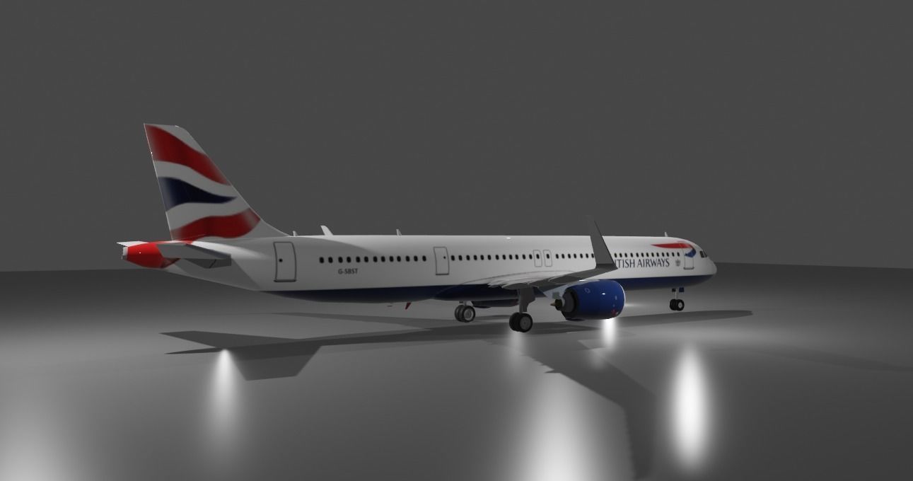 3D model British airways airbus a321neo 3d model VR / AR / low-poly ...