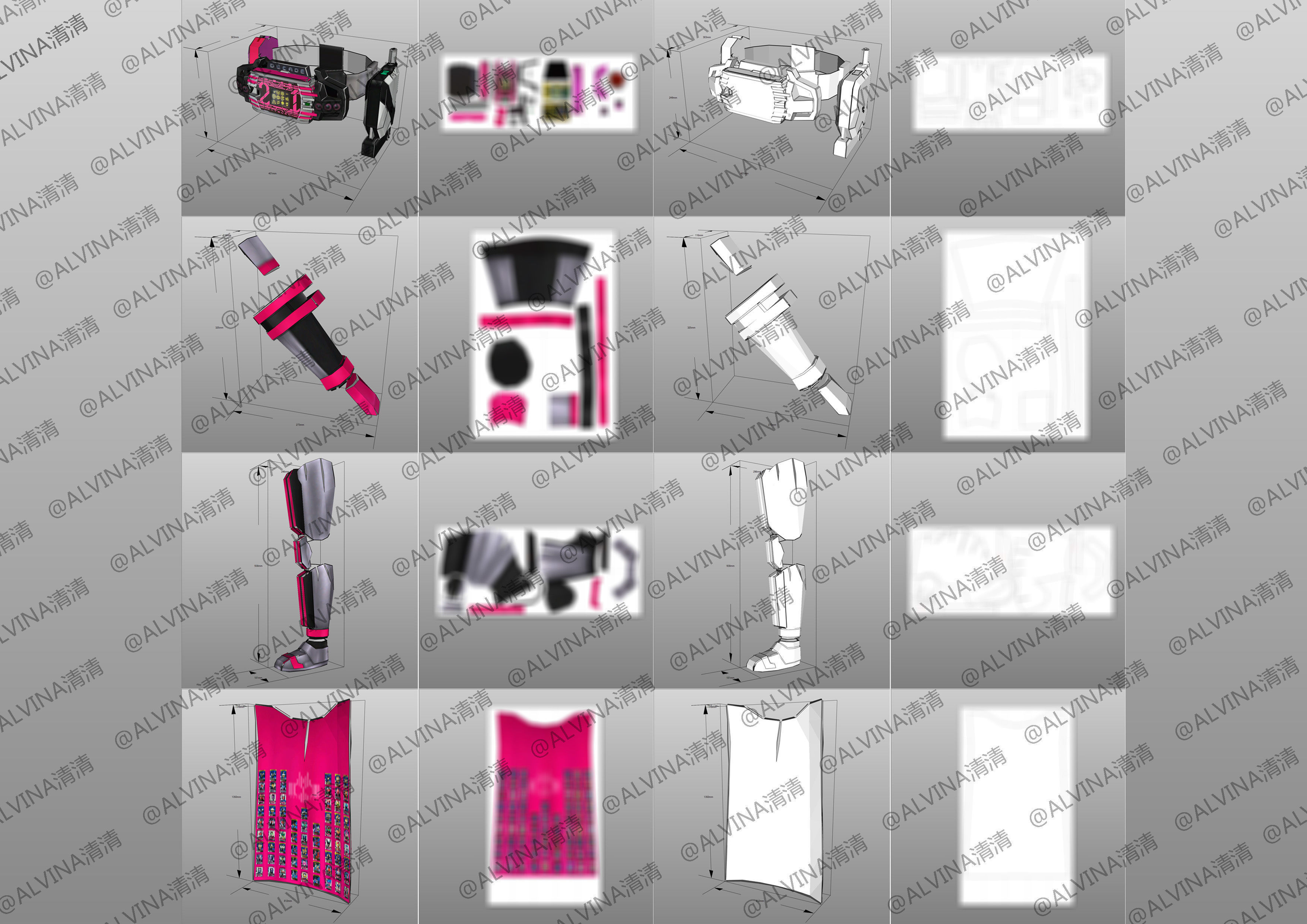 3D model Decade 21 Armor - DIY Cosplay Pepakura Foam Template VR / AR ...