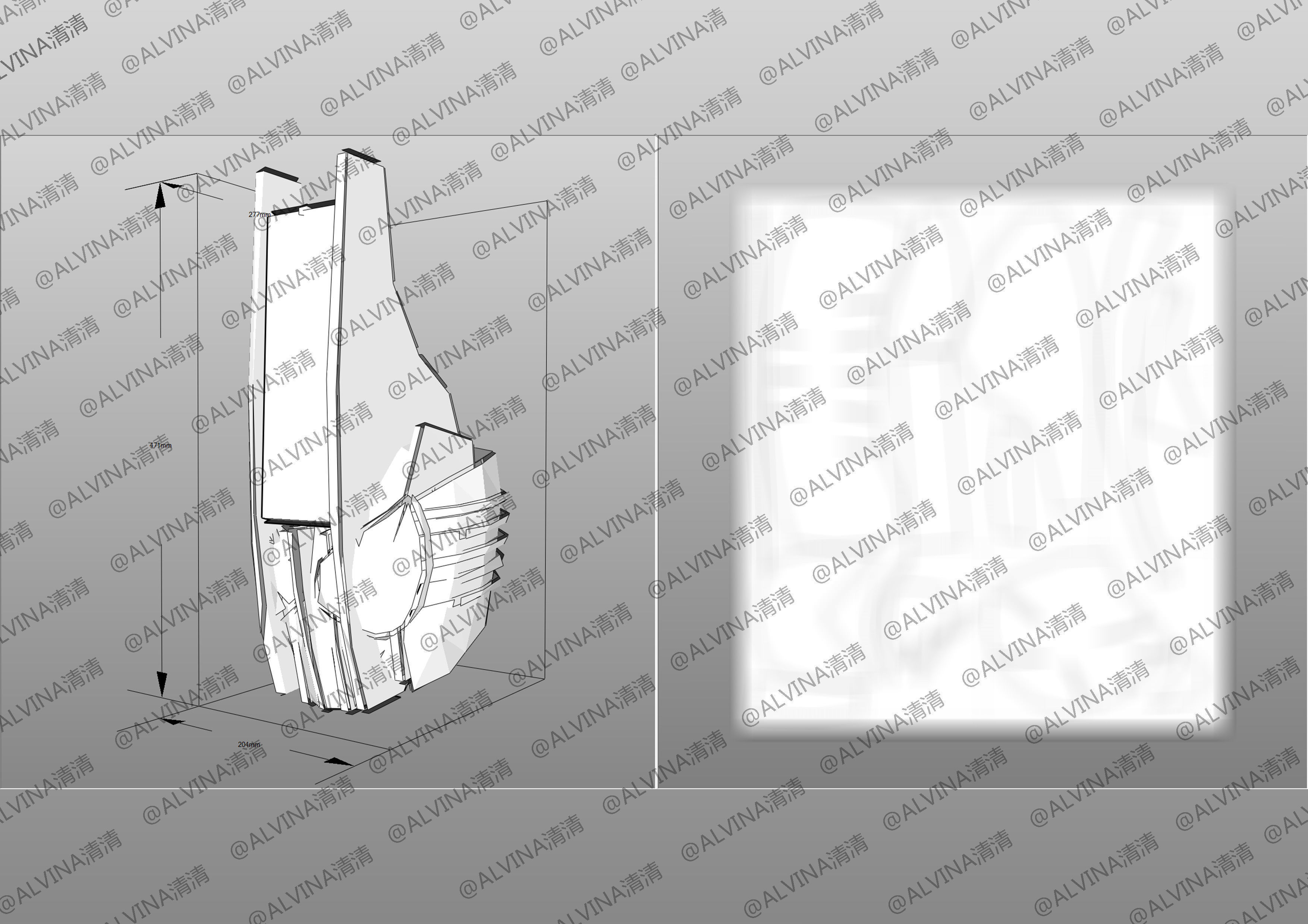 3D model Decade 21 Armor - DIY Cosplay Pepakura Foam Template VR / AR ...