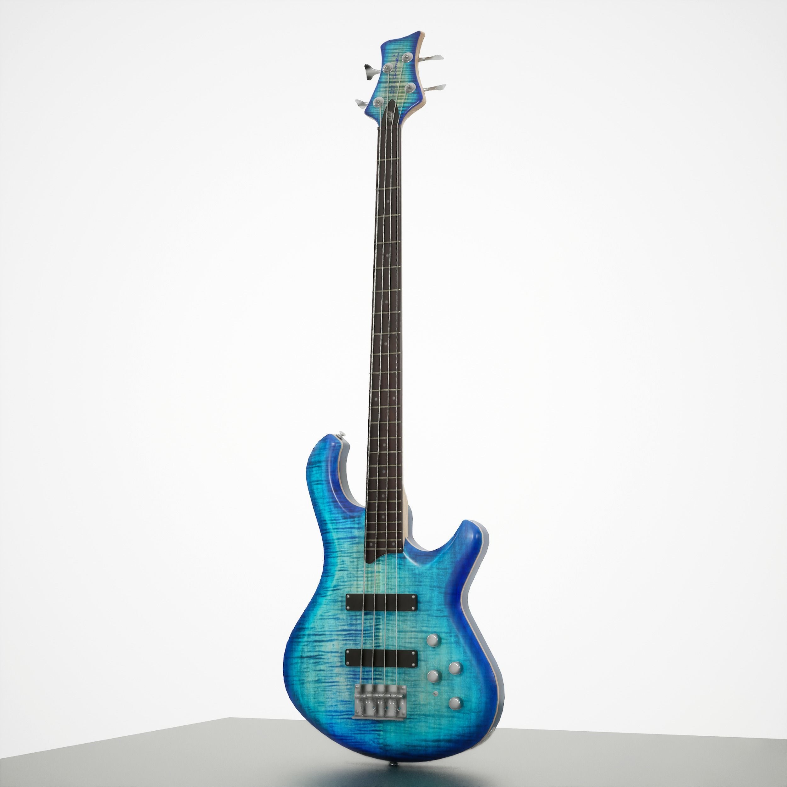 3D model Game-Ready Blue Bass Guitar VR / AR / low-poly | CGTrader