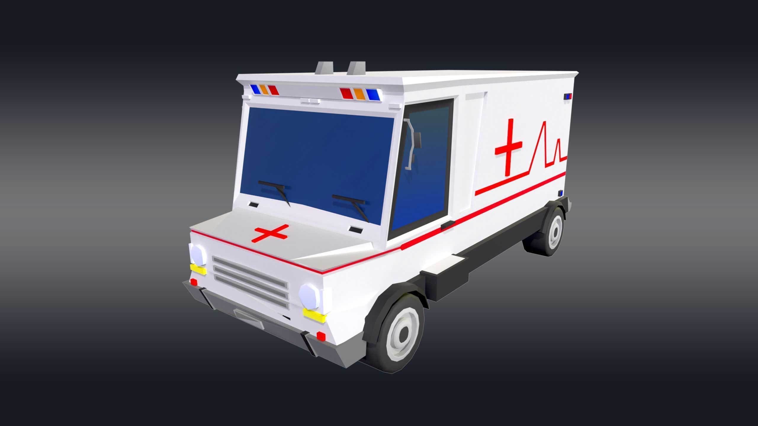 Cartoonish Ambulance 3D model | CGTrader