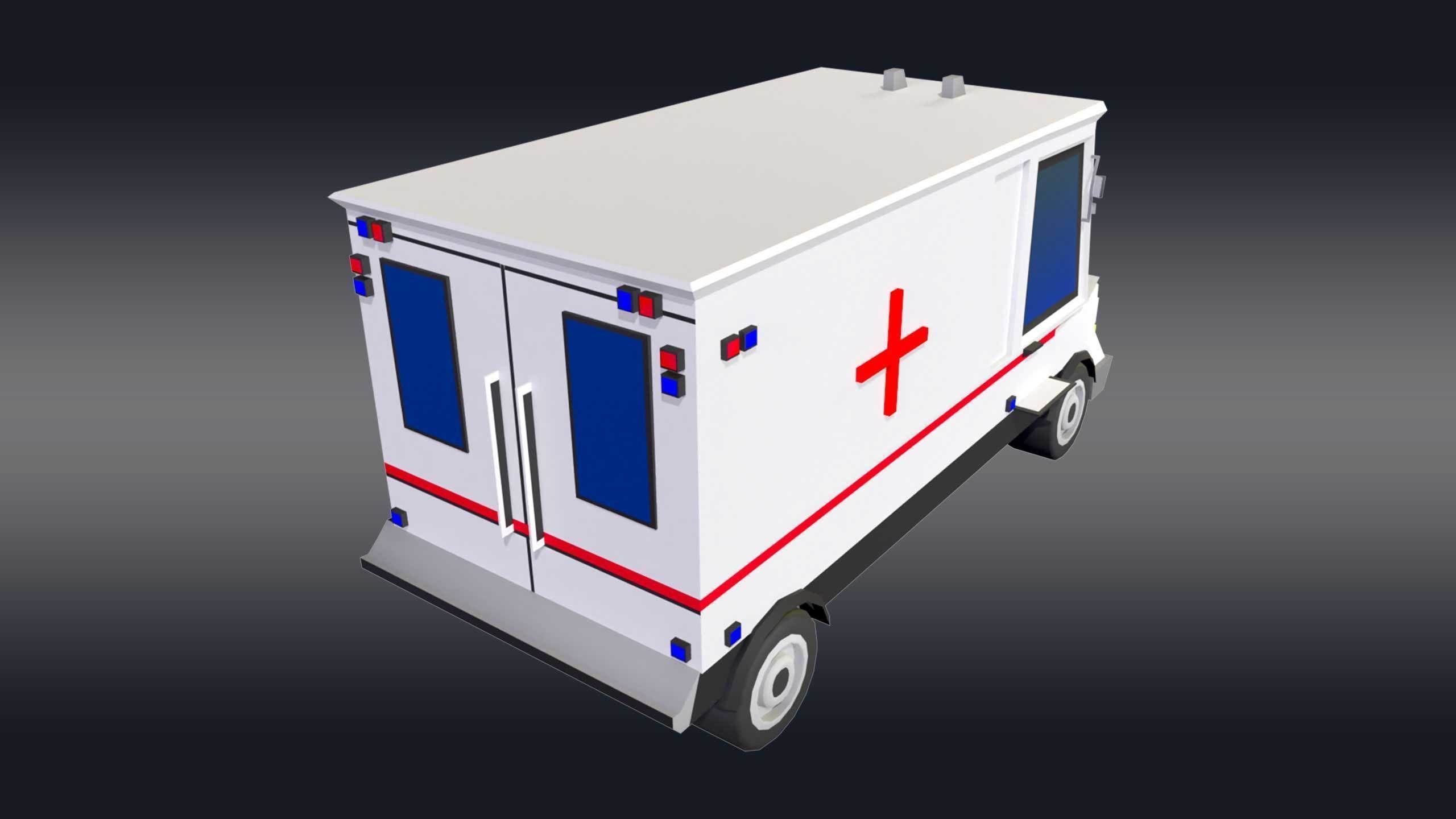 Cartoonish Ambulance 3D model | CGTrader