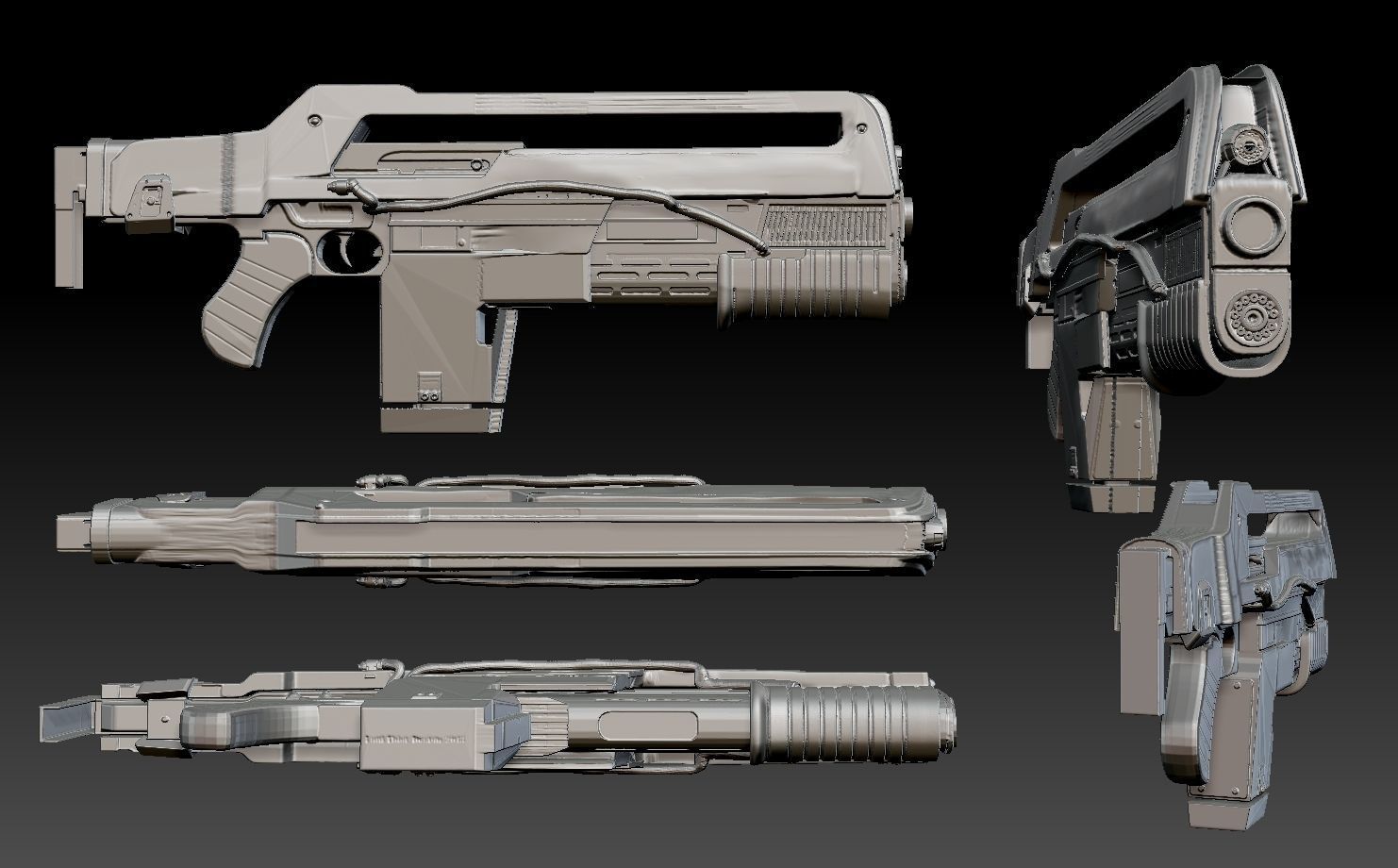 alien romulus inspired pulse rifle 3D model 3D printable | CGTrader
