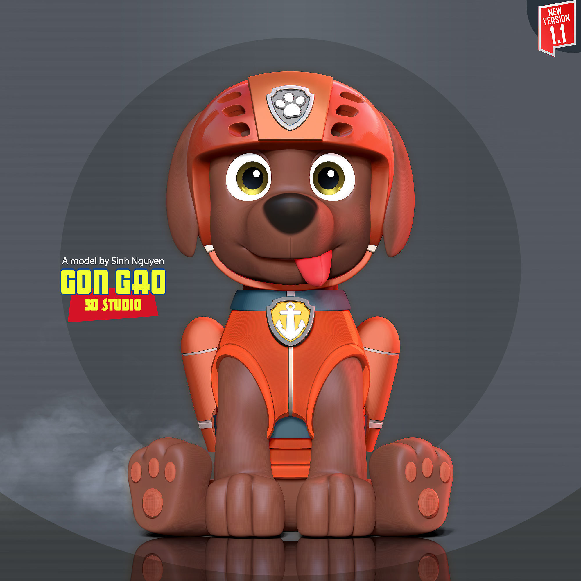 Zuma - Paw Patrol Fanart 3D model 3D printable | CGTrader