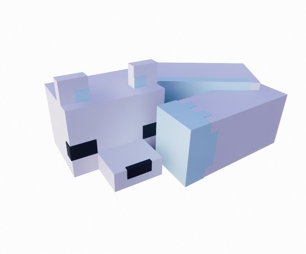 MINECRAFT SNOWY SLEEPY FOX 3D model | CGTrader