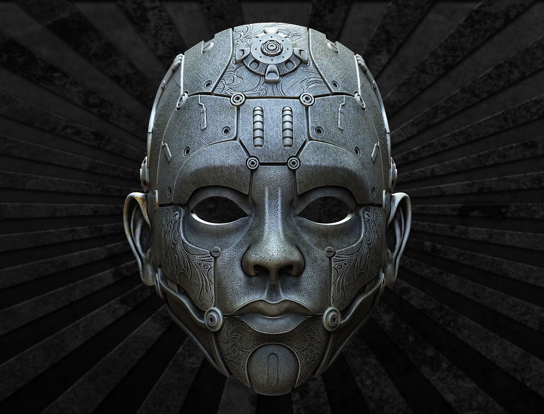 Cyborg Mask Cyberpunk Robot Mask 3D model 3D printable | CGTrader