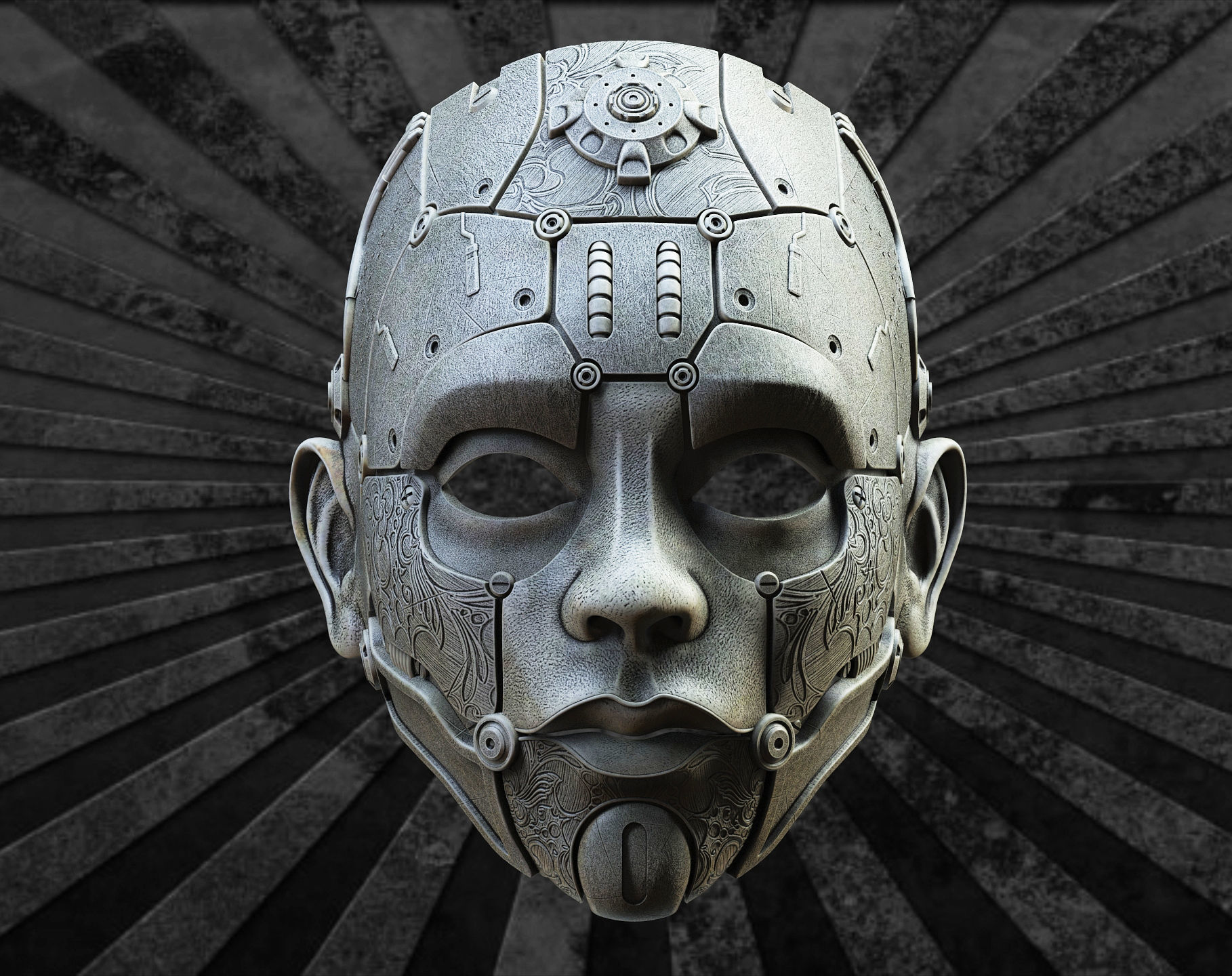 Cyborg Mask Cyberpunk Robot Mask 3D model 3D printable | CGTrader