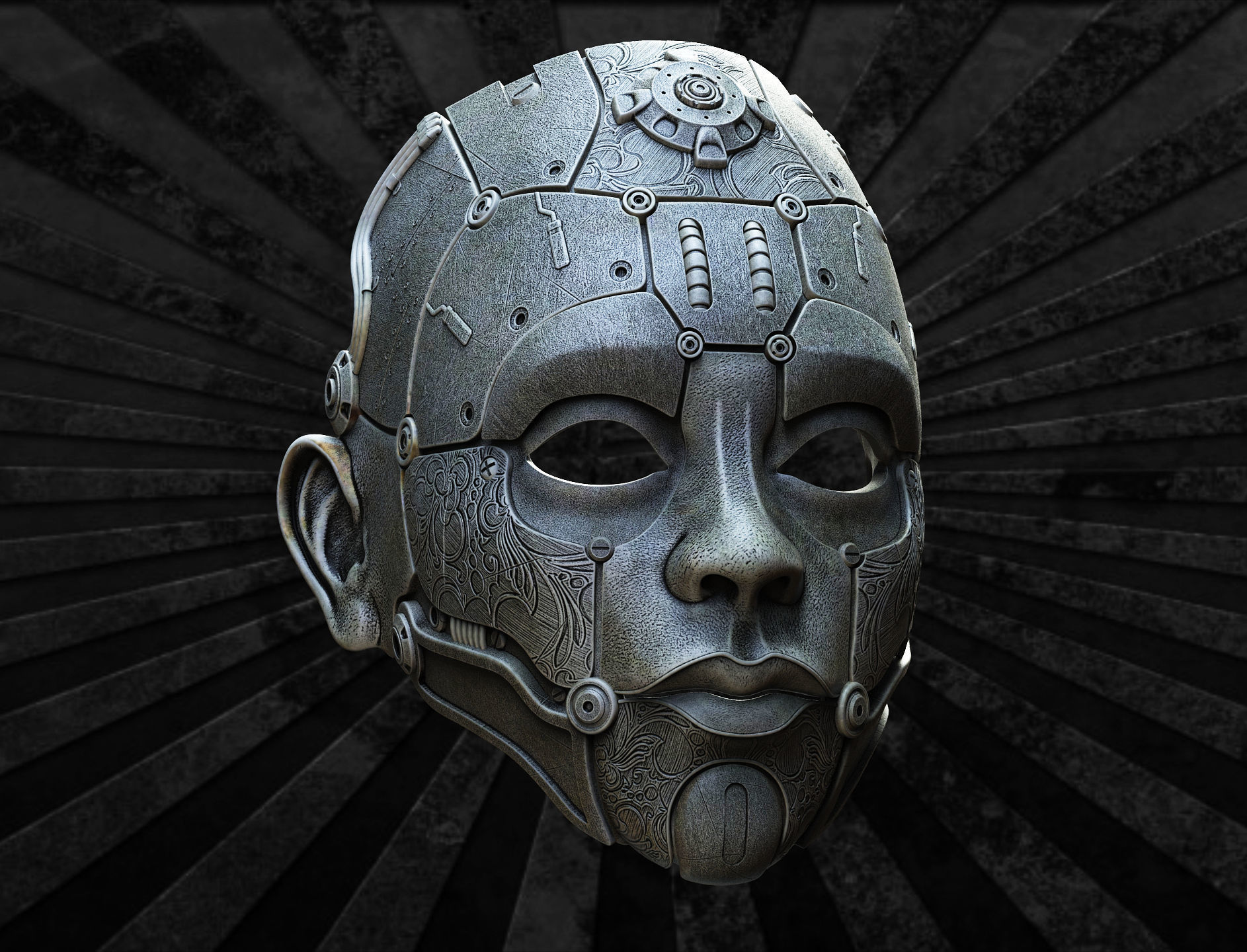Cyborg Mask Cyberpunk Robot Mask 3D model 3D printable | CGTrader