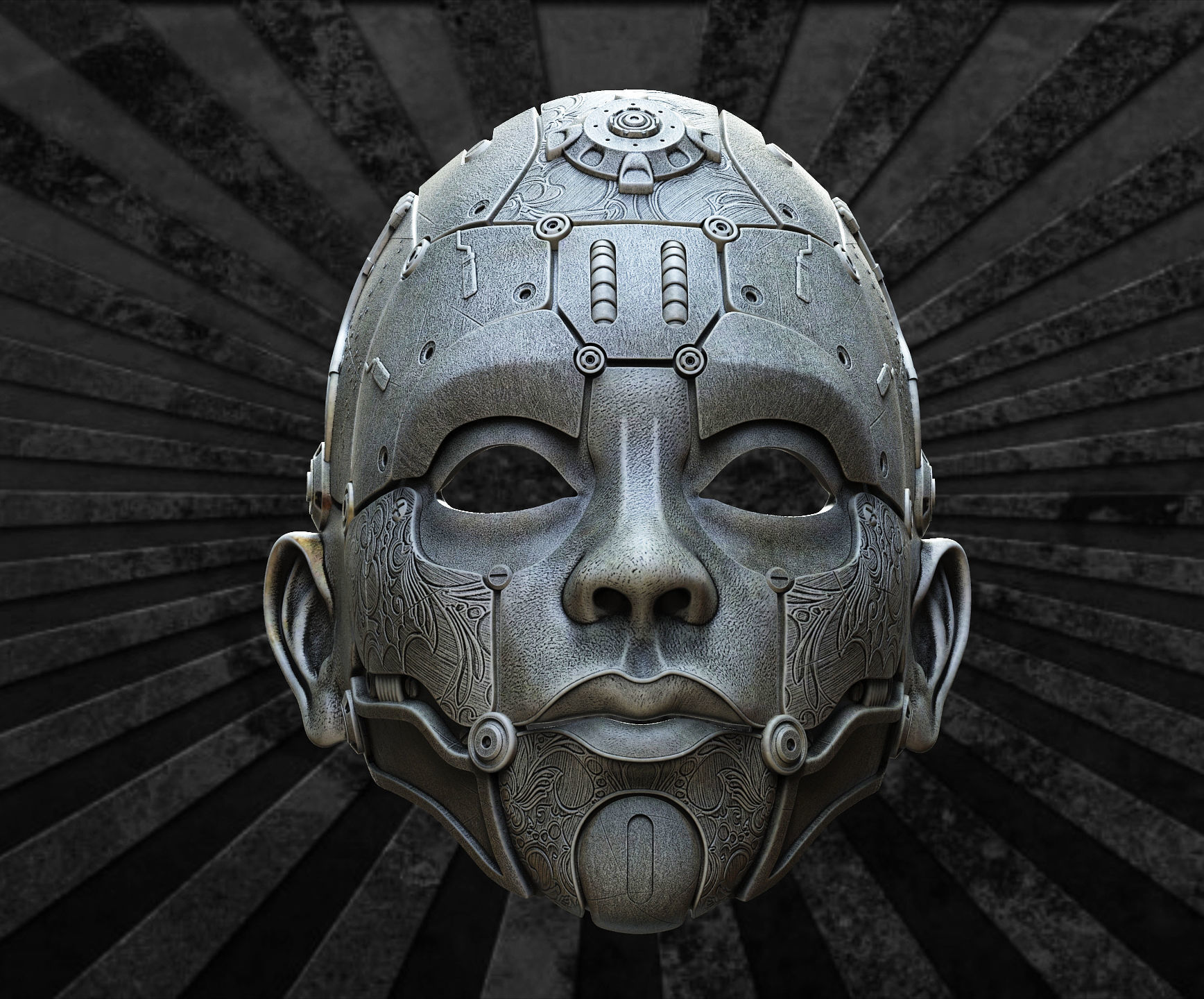 Cyborg Mask Cyberpunk Robot Mask 3D model 3D printable | CGTrader