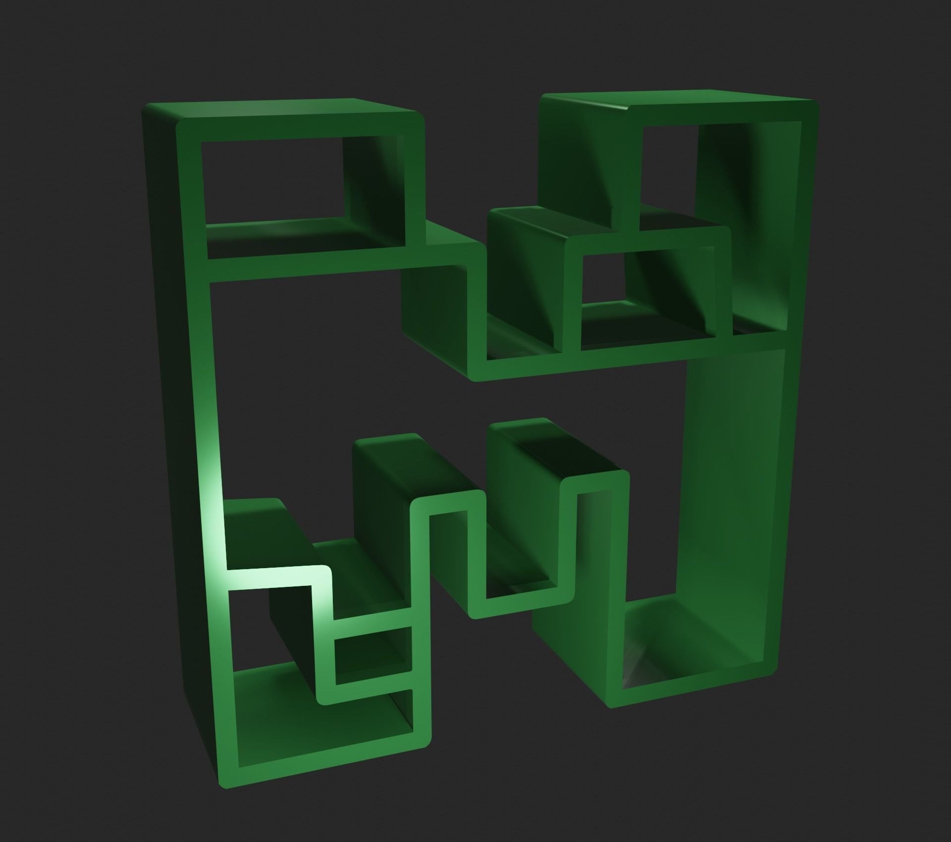 bookshelf minecraft 3D model 3D printable | CGTrader