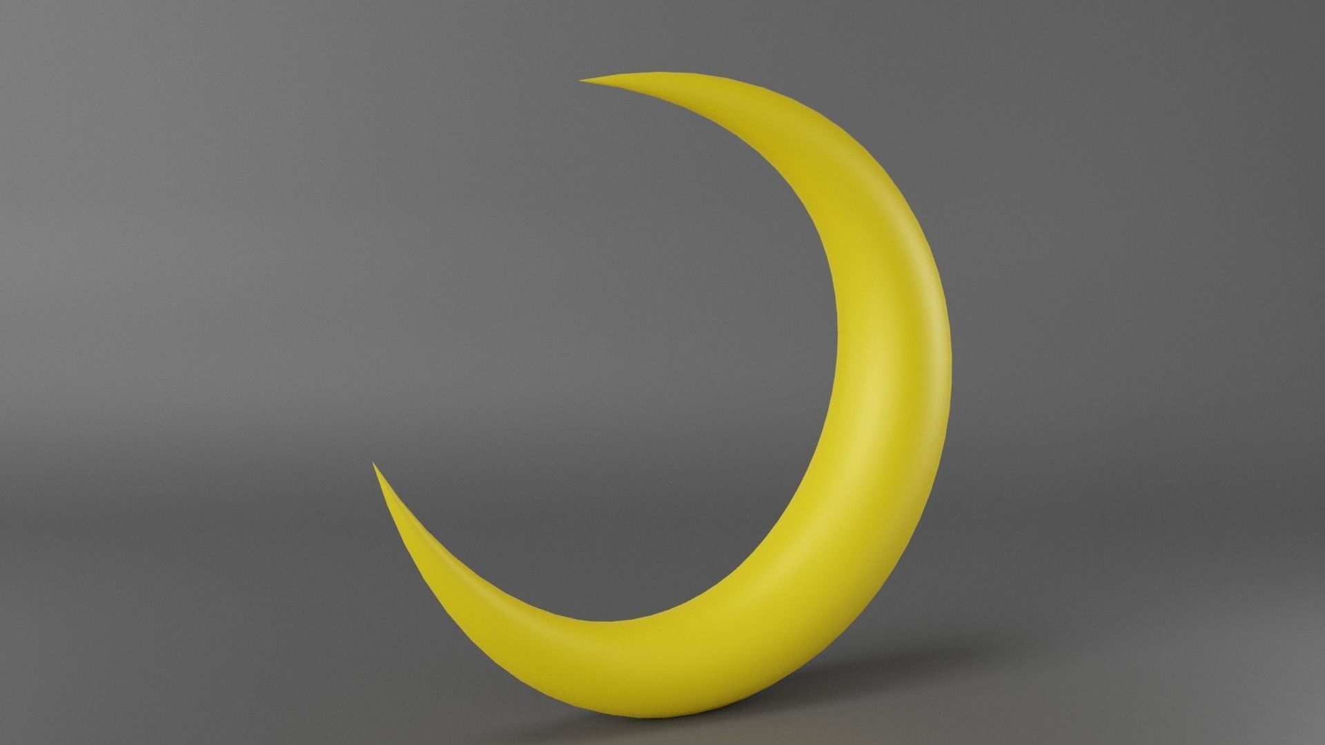 3D model Gold Crescent Moon VR / AR / low-poly | CGTrader