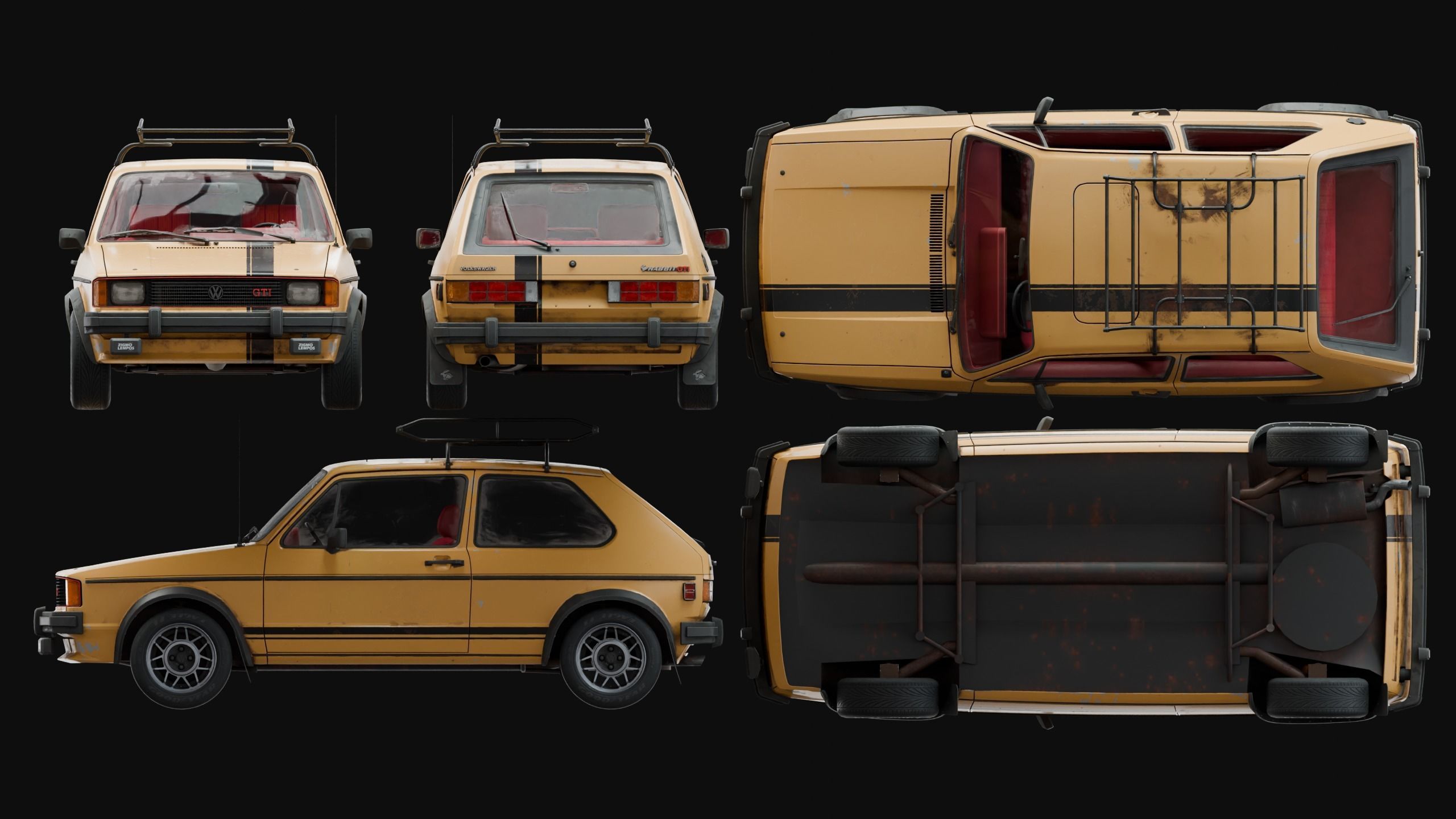 3D model 1984 VW Mk1 Rabbit GTi VR / AR / low-poly | CGTrader