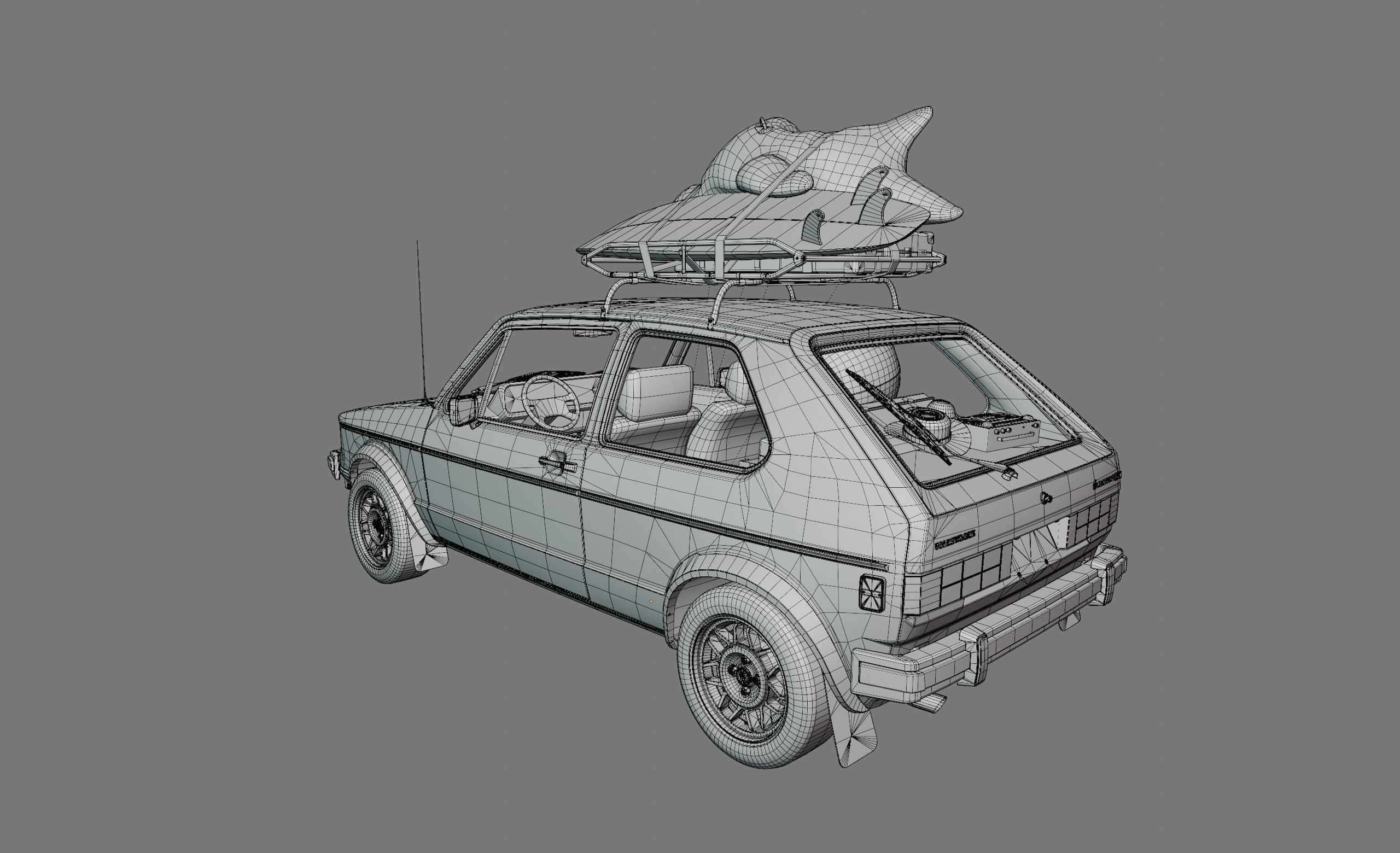 3D model 1984 VW Mk1 Rabbit GTi VR / AR / low-poly | CGTrader