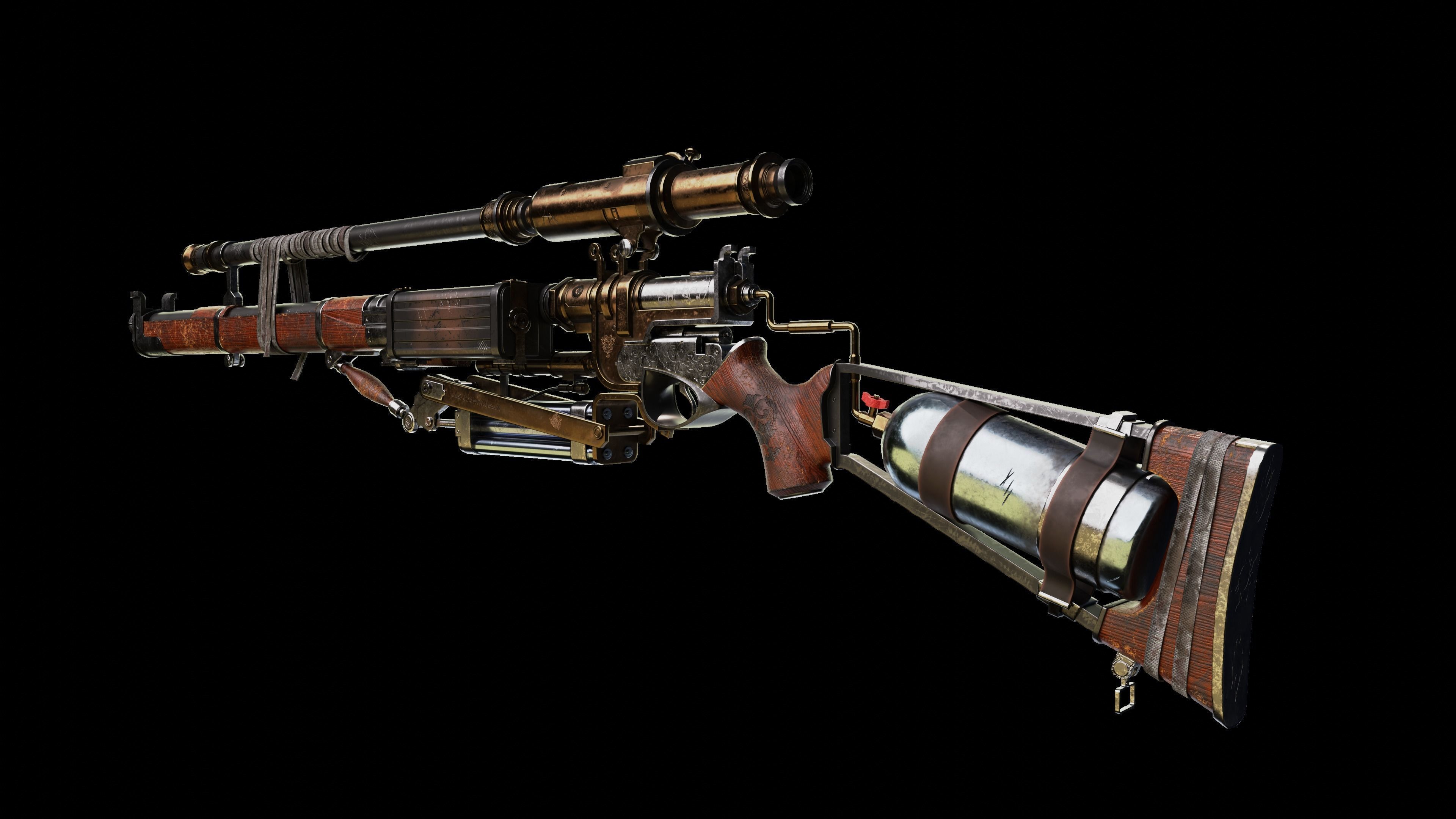 3D model Old Steampunk Weapon VR / AR / low-poly | CGTrader