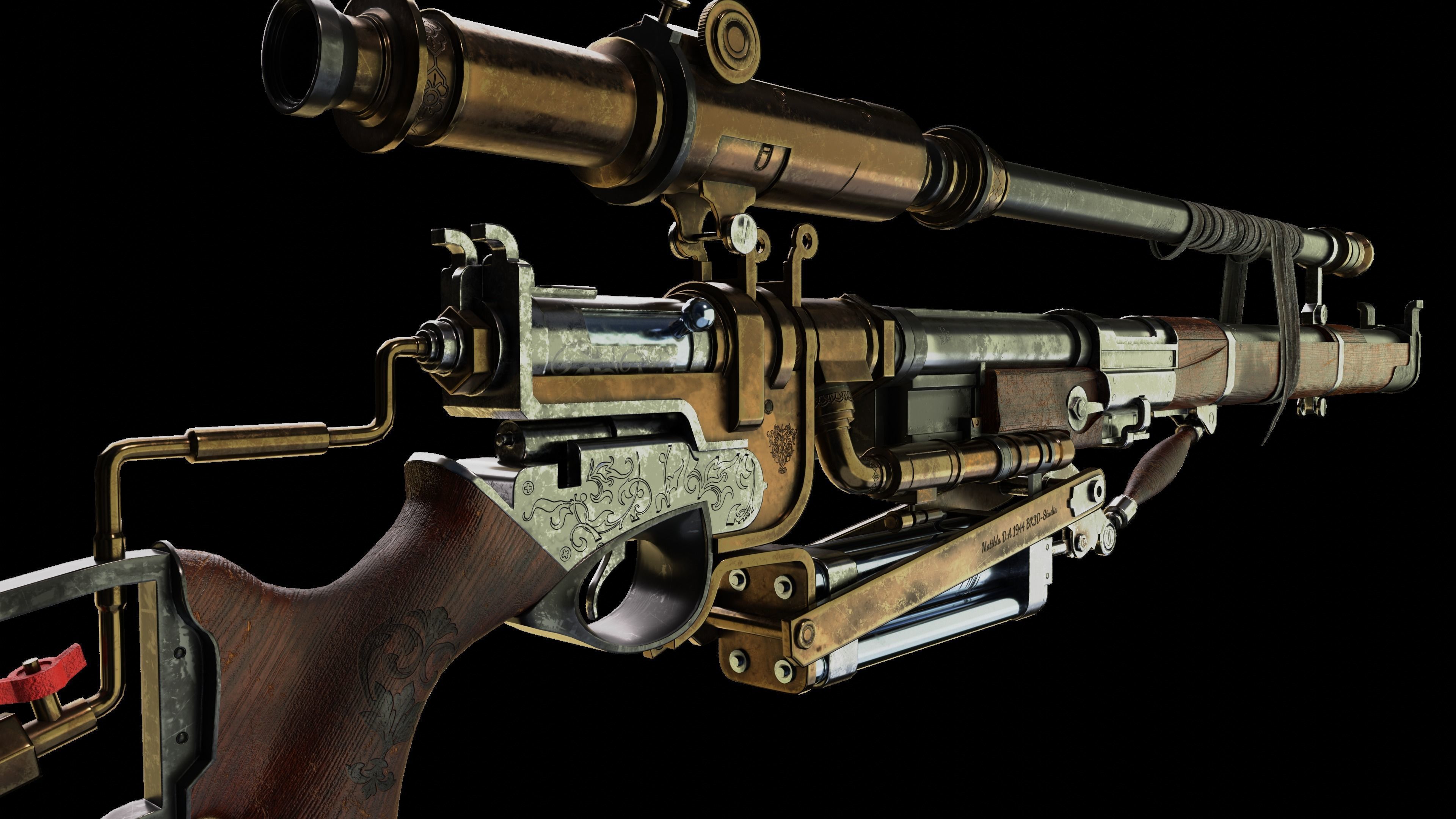 3D model Old Steampunk Weapon VR / AR / low-poly | CGTrader